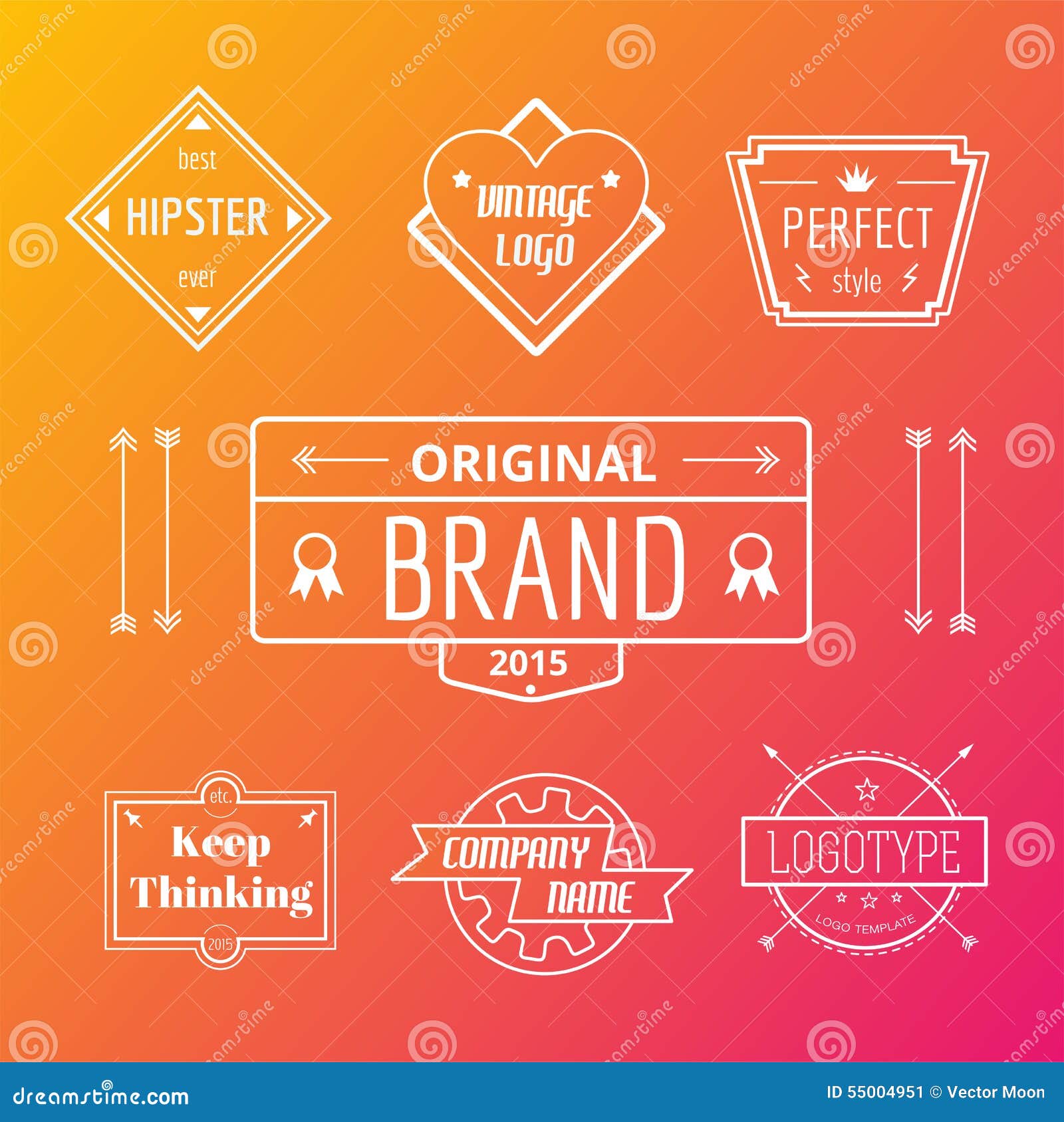 Abstract Vector Vintage Logo Design Elements Set Stock Illustration ...