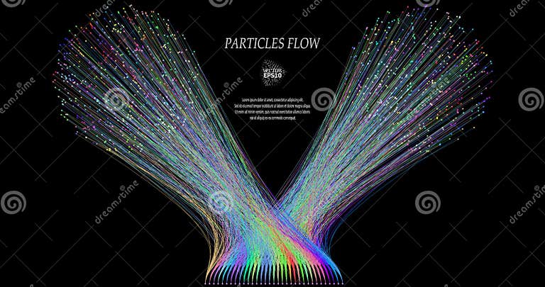 Abstract Vector Visualization of Neural Connections. Thin Colored Lines ...