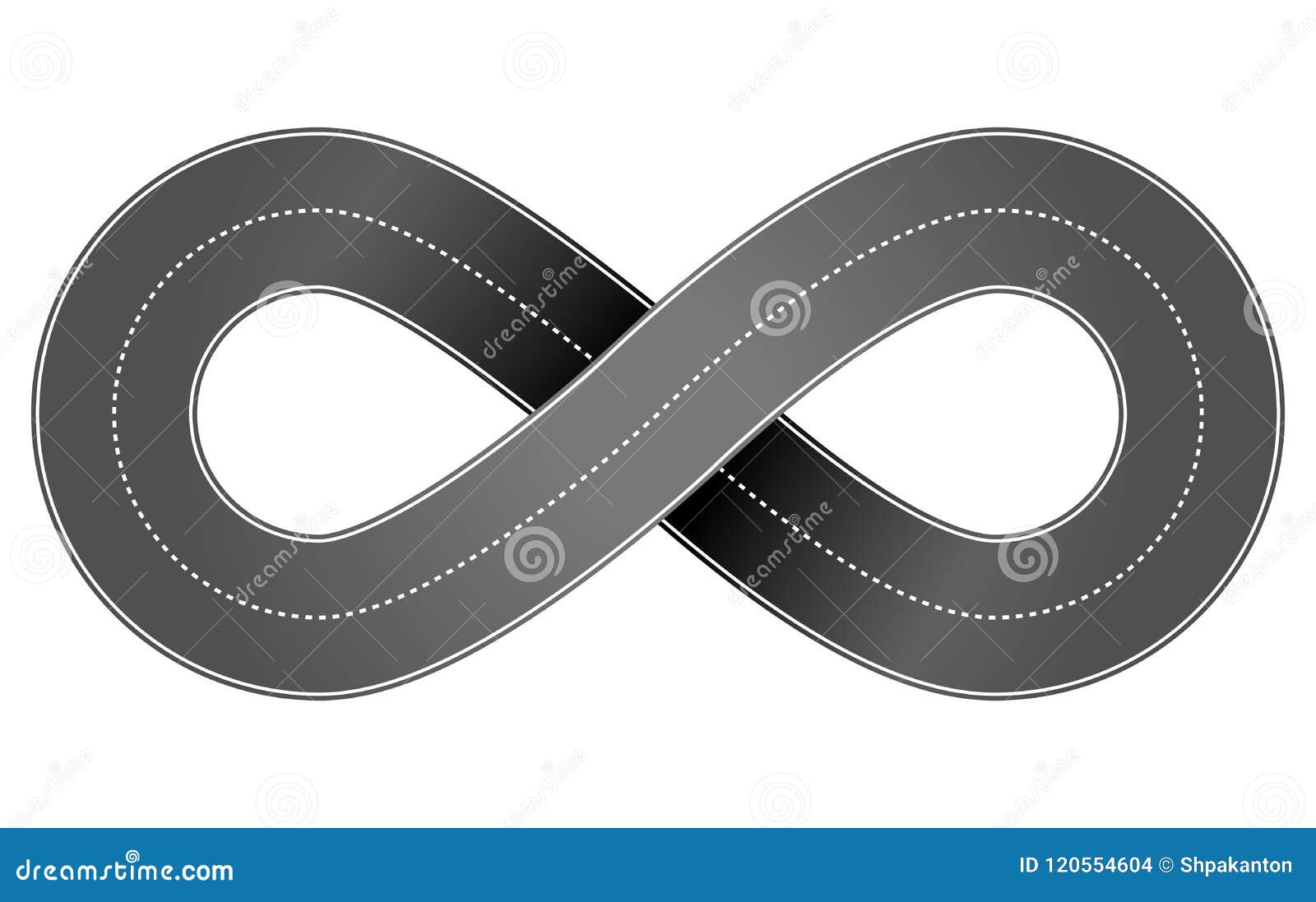 Endless Road In Shape Of Infinity Sign. Graphic Transportation Concept ...