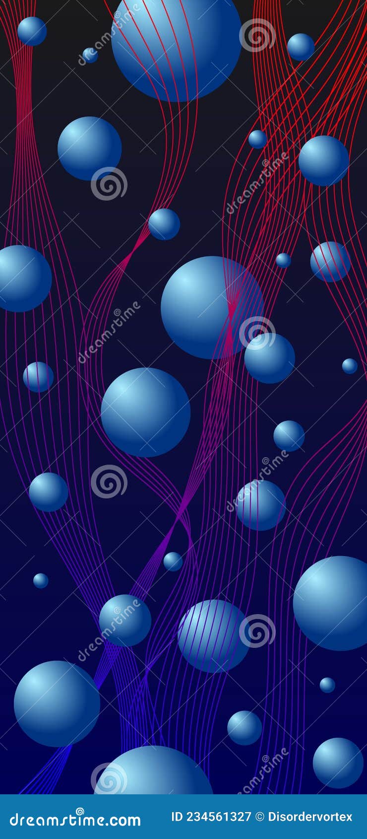Abstract Vector Wallpaper with Bubbles and Waves for Smartphone Stock ...