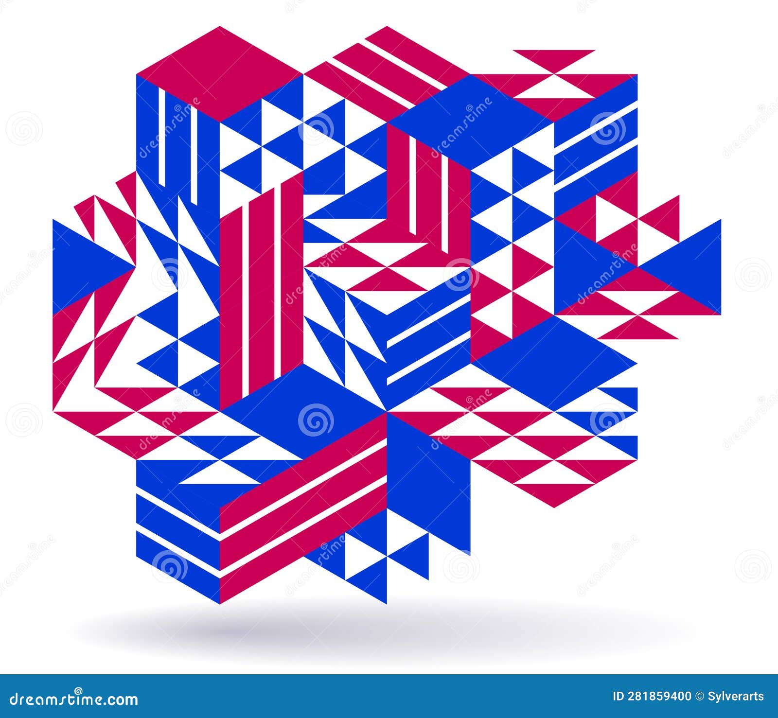 Abstract Vector Wallpaper with 3D Isometric Cubes Blocks, Geometric ...
