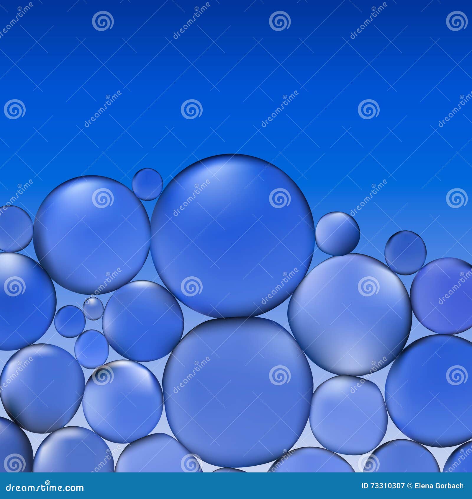 Abstract Vector Water with Bubbles. Blue Background Pattern. Stock ...