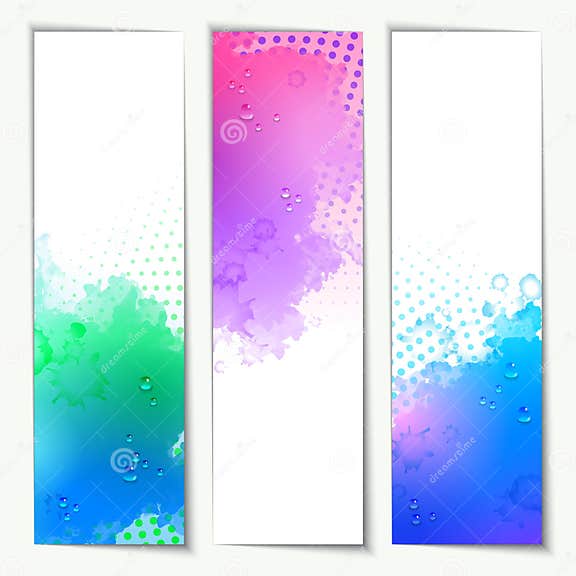 Abstract Vector Watercolor Headers Stock Vector - Illustration of ...