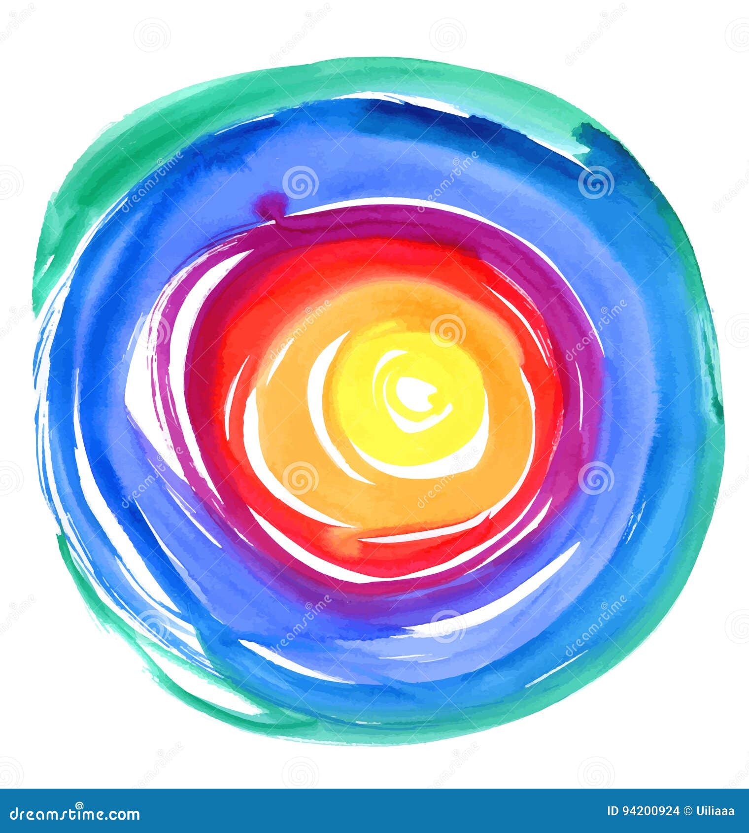 Abstract Vector Watercolor Round Background. Watercolor Background ...