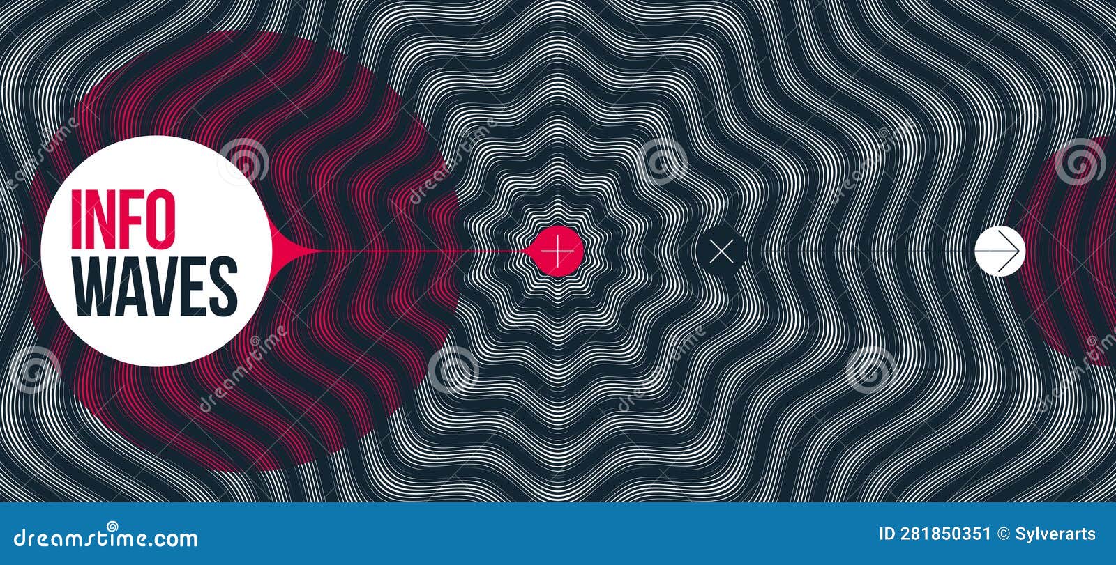 Abstract Vector Wave Background Made with Linear Moire, Op Art Effect Surreal Texture, Sound and ...