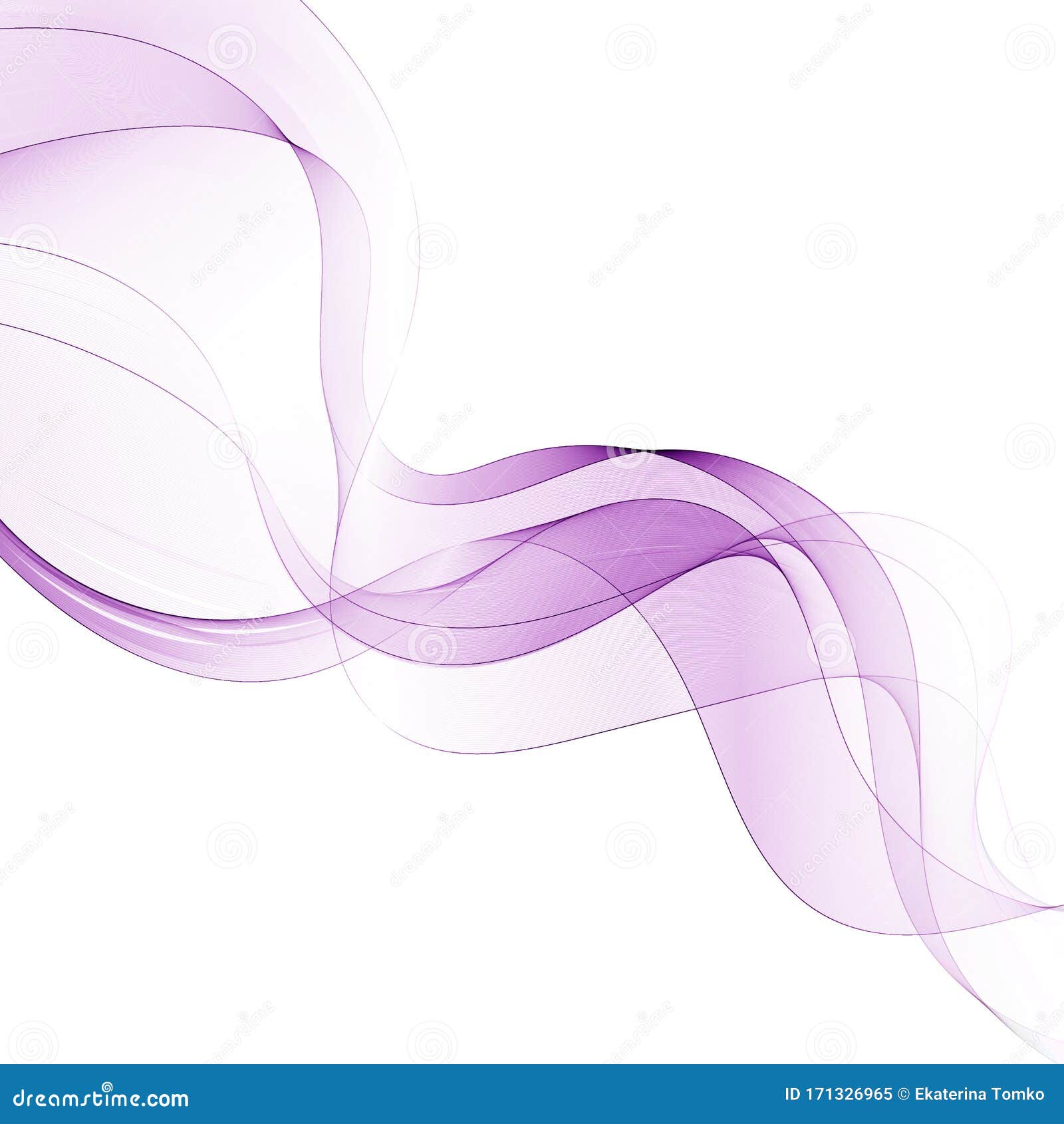 Abstract Vector Wave Background, Purple Waved Lines for Design Brochure ...