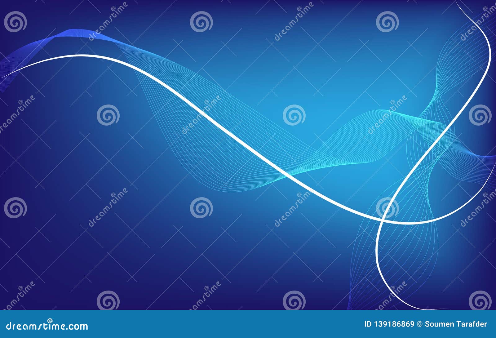 Abstract Vector Wave Line with Blue Background. Stock Vector ...
