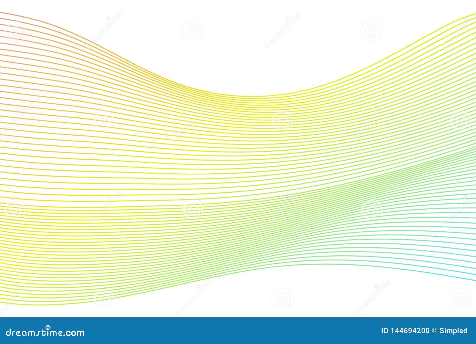 Abstract Vector Wave Pattern. Yellow Orange Green Blue Gradient ...