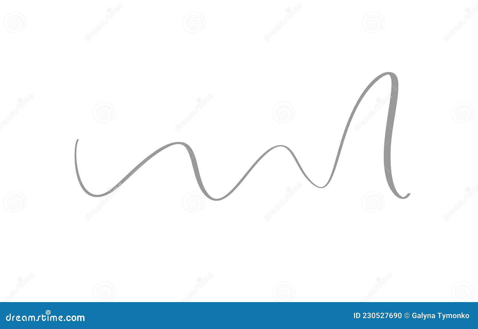 Abstract Vector Wavy Calligraphy Line Divider. Black Illustration Stock ...
