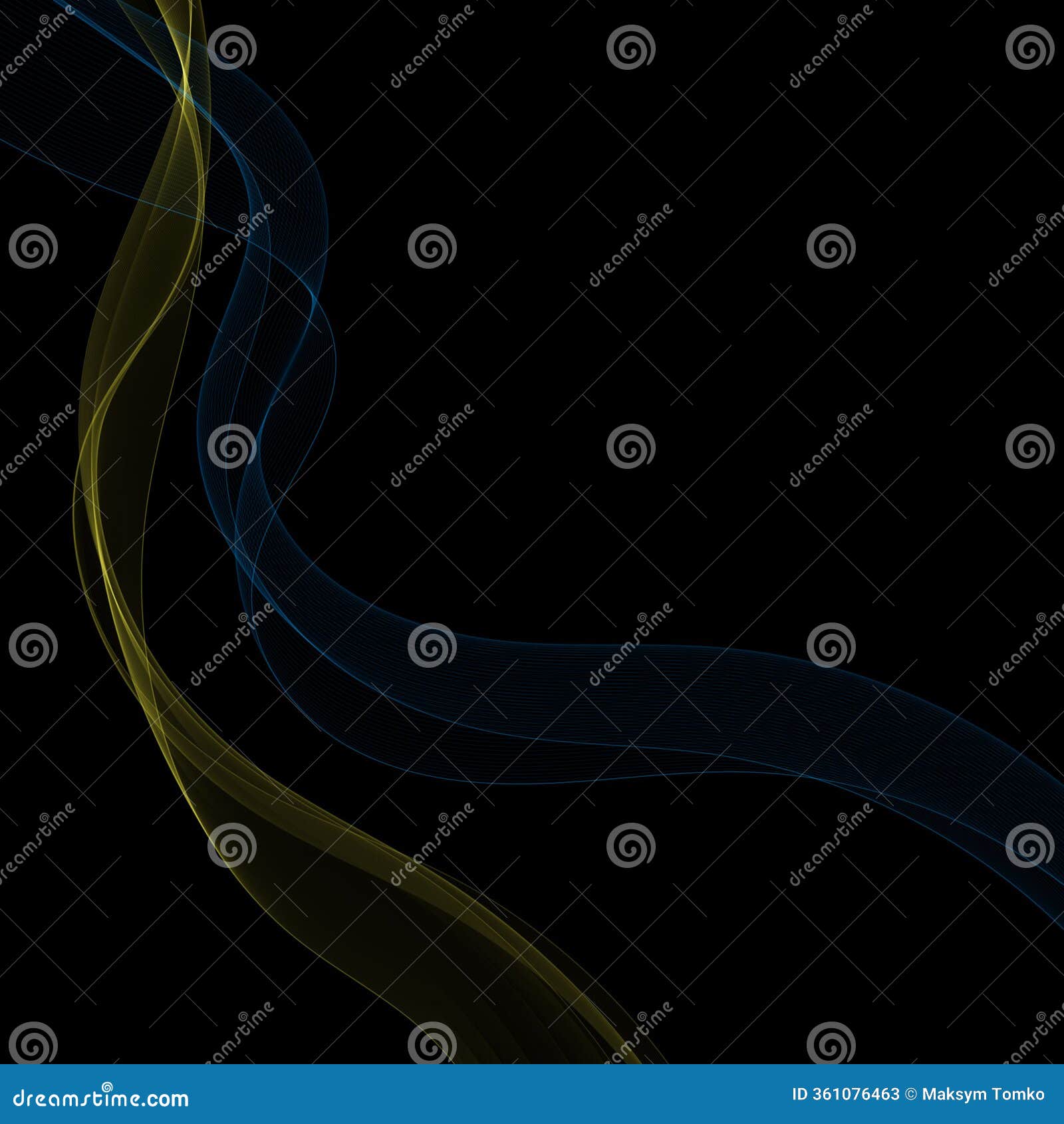 Abstract Vector Wavy Lines in Yellow and Blue Colors. Eps 10 Stock ...