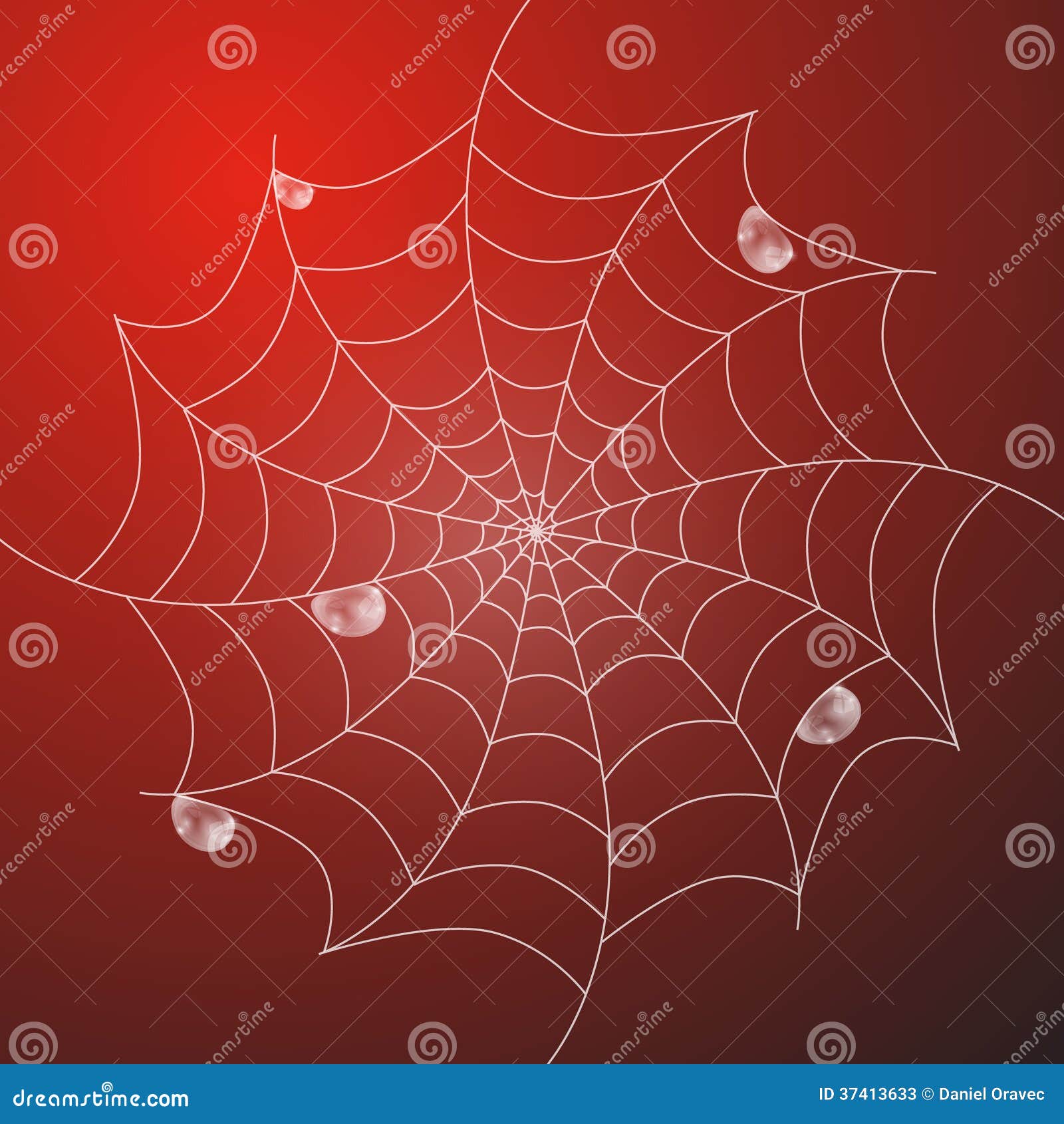 White Cobweb With Red Spiders Vector Illustration | CartoonDealer.com ...