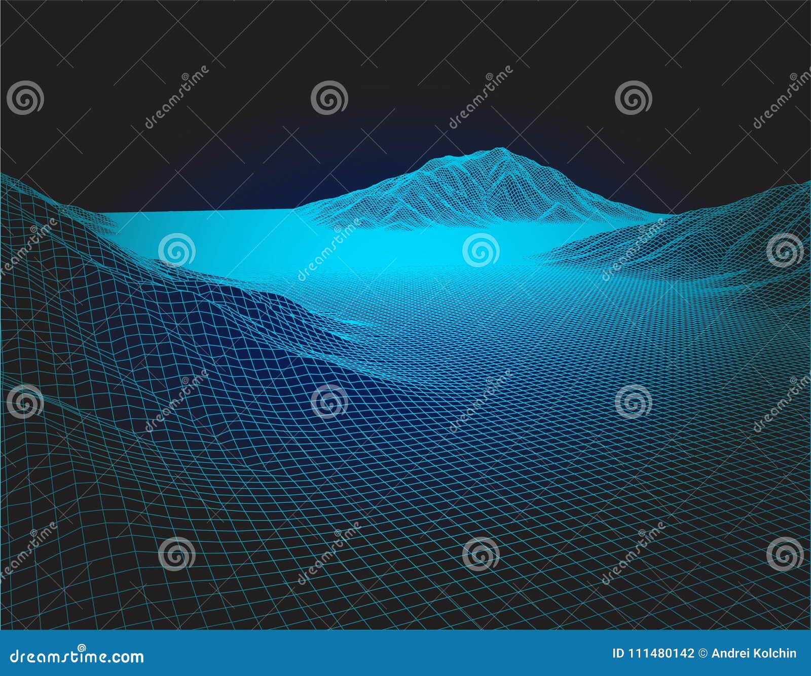 Abstract Vector Wire Frame Blueprint Landscape Background Stock Vector ...
