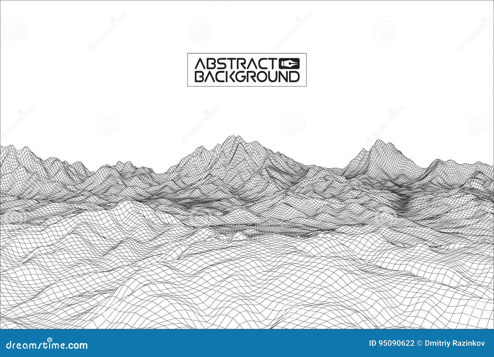 Wireframe Landscape Background. Cartoon Vector | CartoonDealer.com ...
