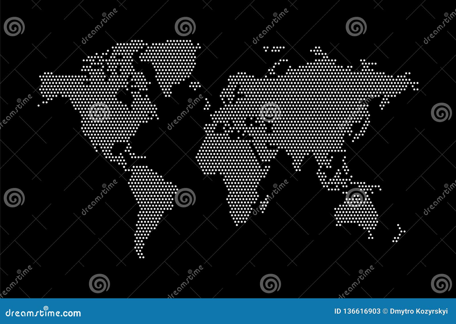 Abstract Vector World Map. World Map of Dot. Vector Illustration. Stock ...