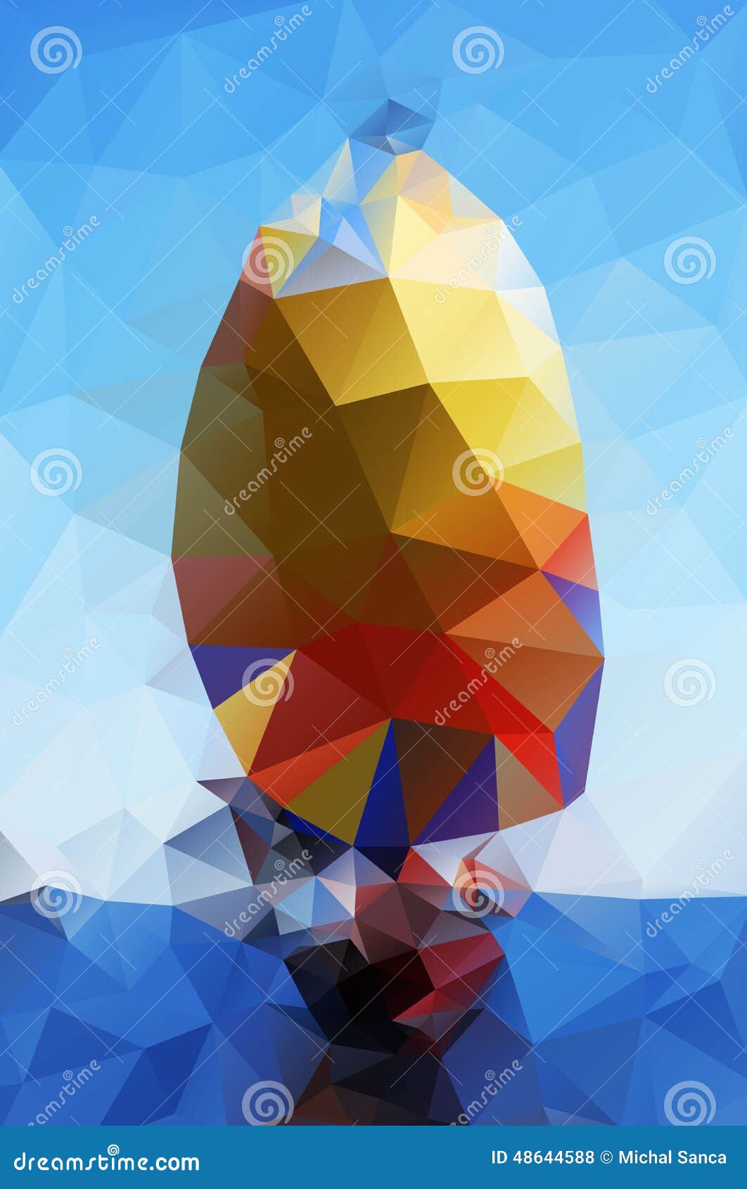 Abstract Vector Yacht at Sea Stock Vector - Illustration of ocean ...