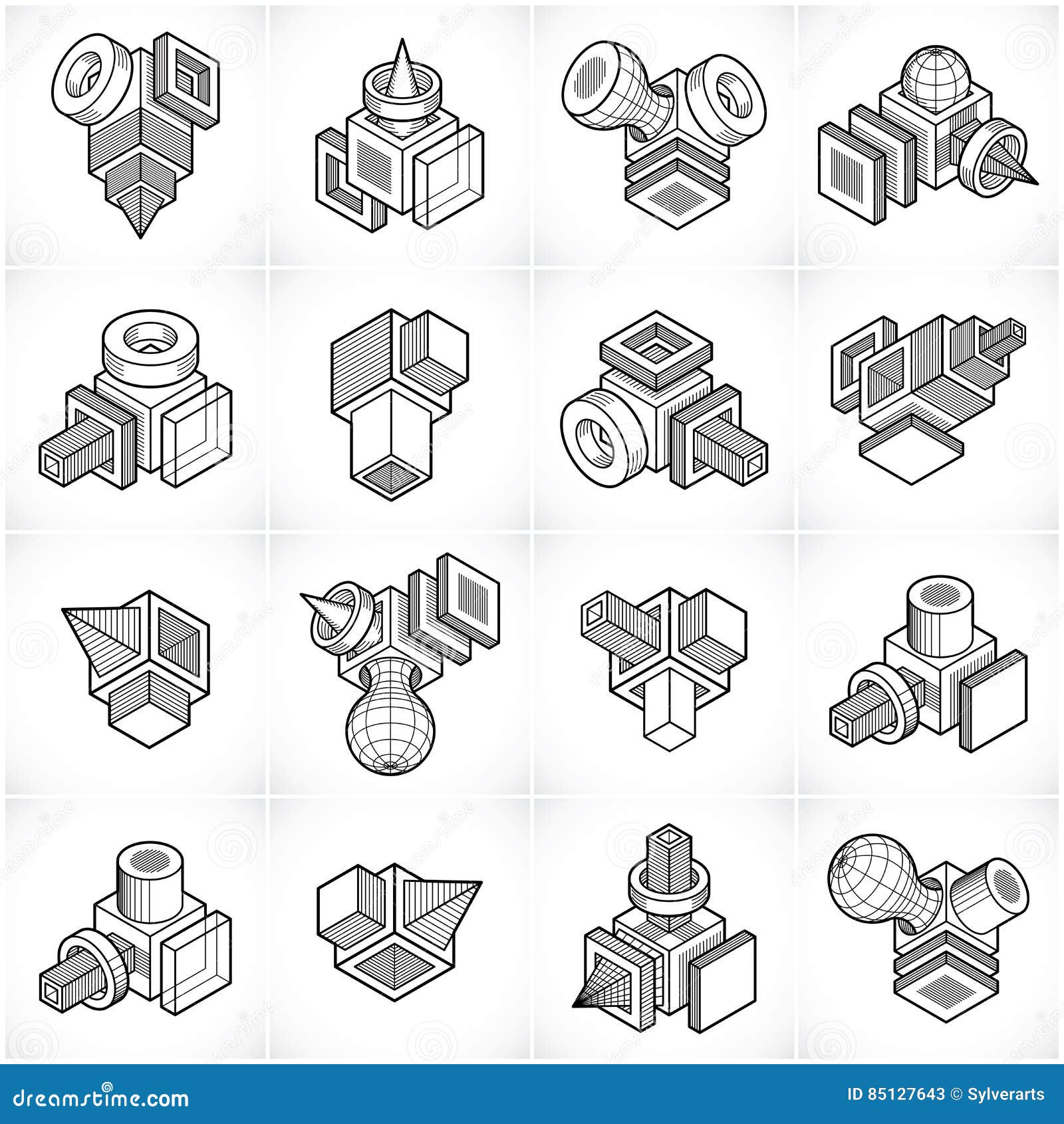 Abstract Vectors, 3D Shapes Set | CartoonDealer.com #144302434