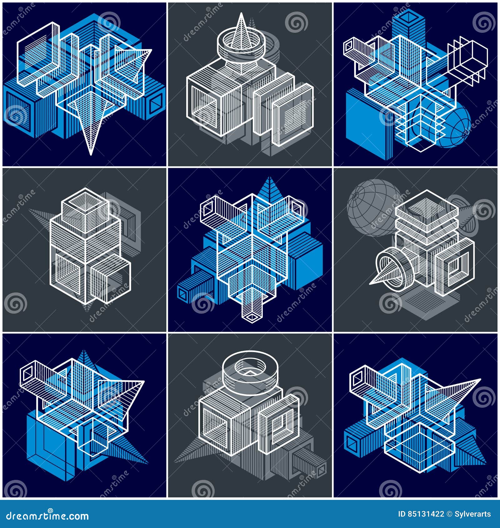 Abstract Vectors Set, Isometric Dimensional Shapes Collection. Stock ...