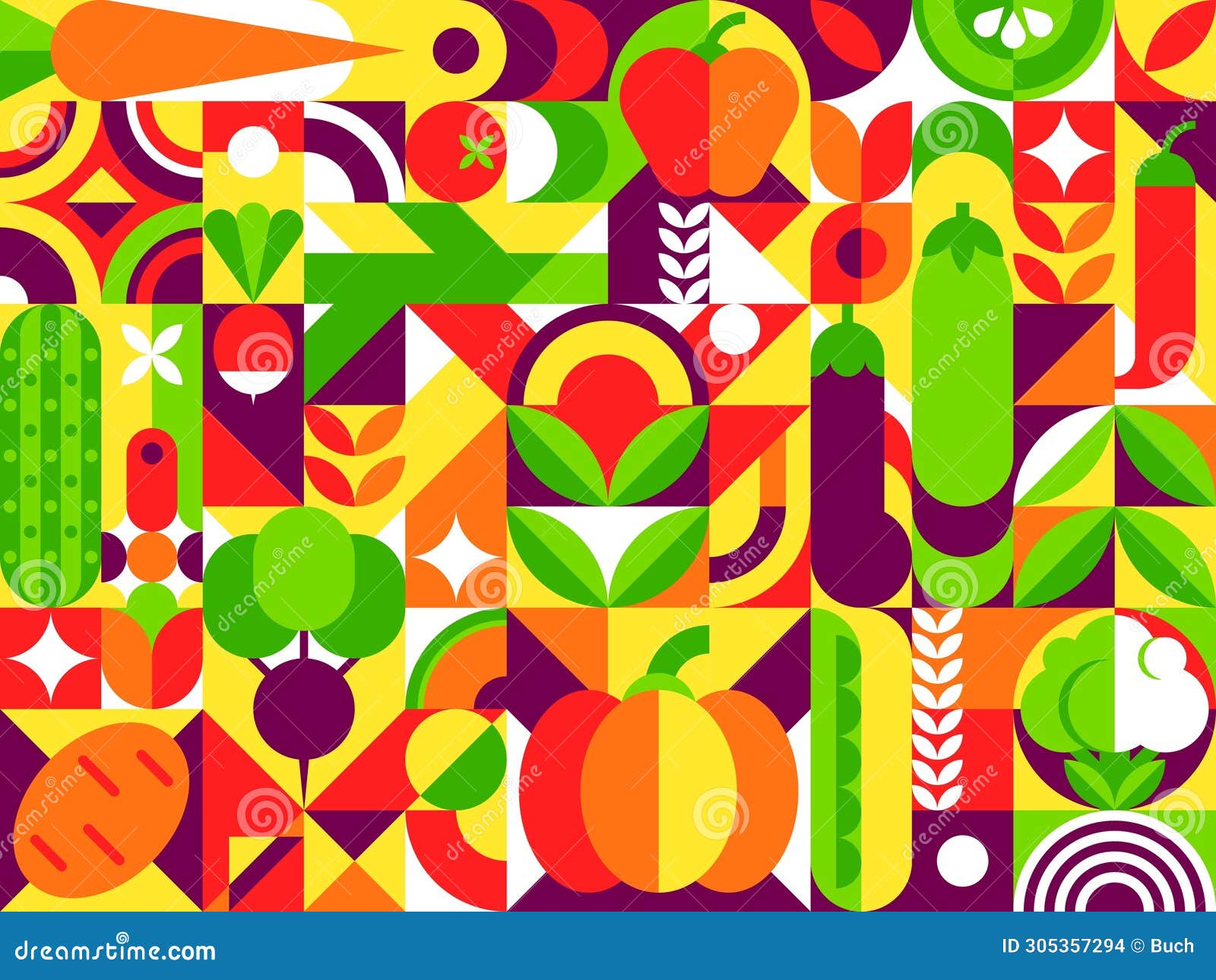 Abstract Vegetable Modern Geometric Pattern, Tile Stock Vector ...