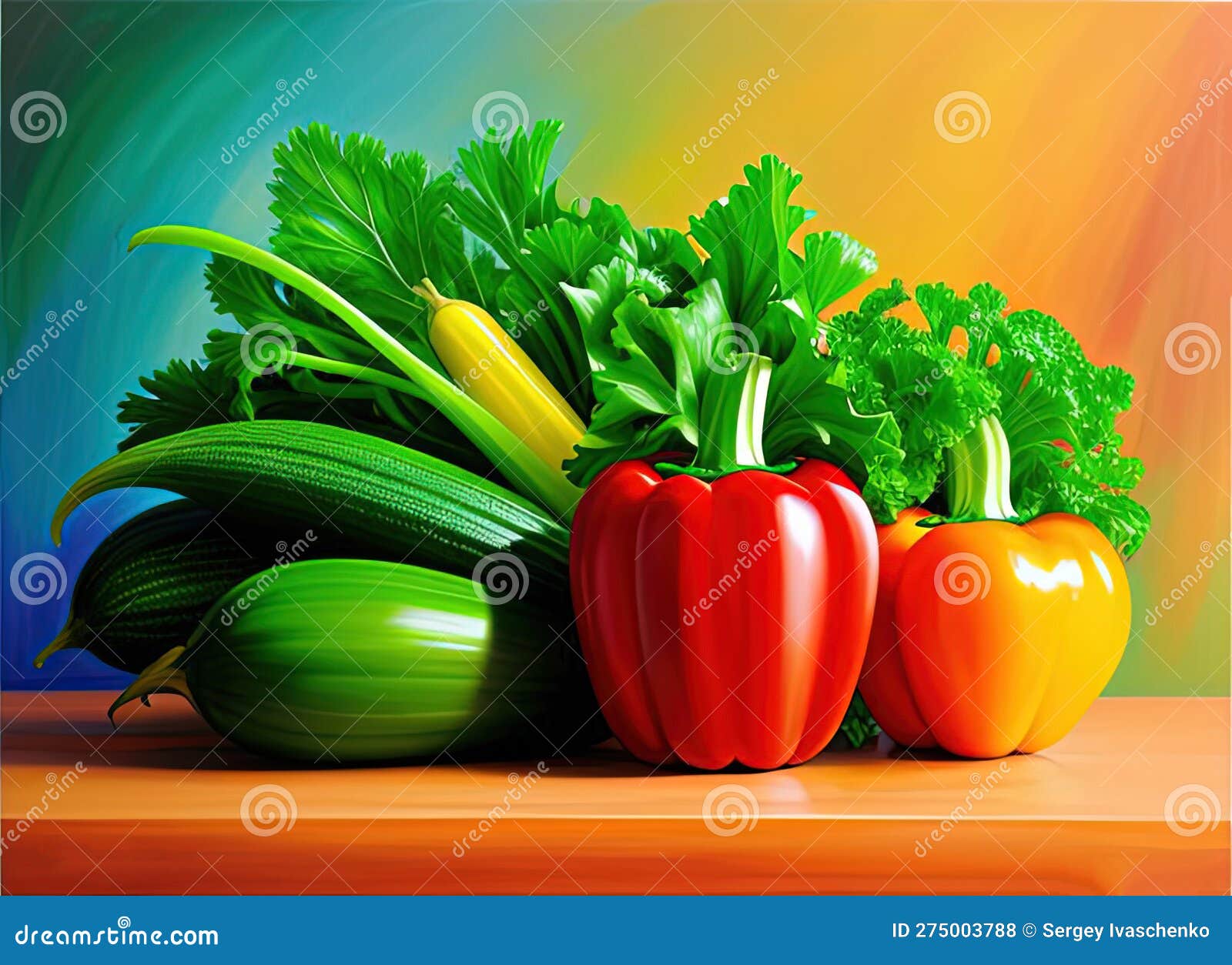 Abstract Vegetables, Illustration. Stock Illustration - Illustration of ...