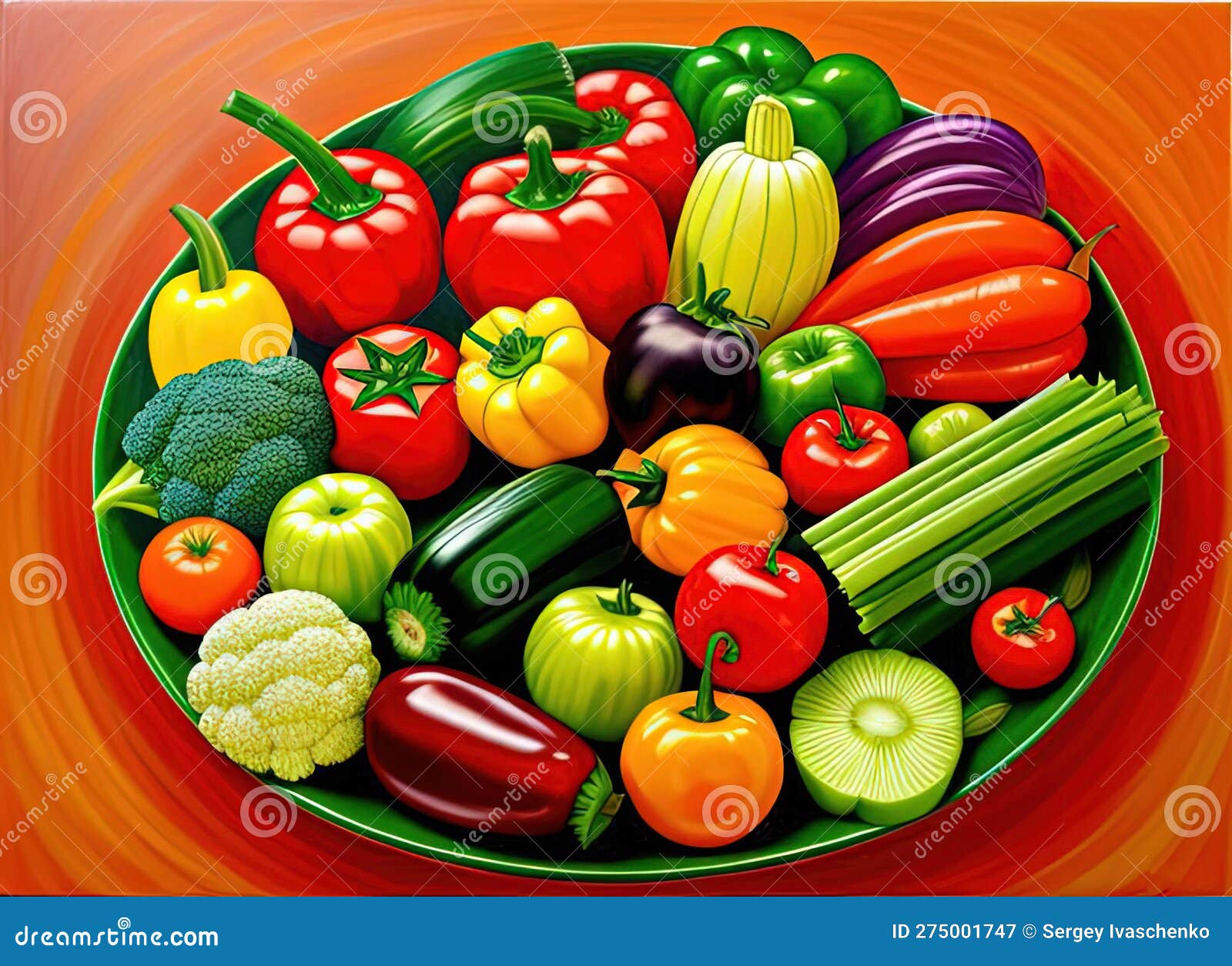 Abstract Vegetables Illustration. Stock Illustration - Illustration of ...