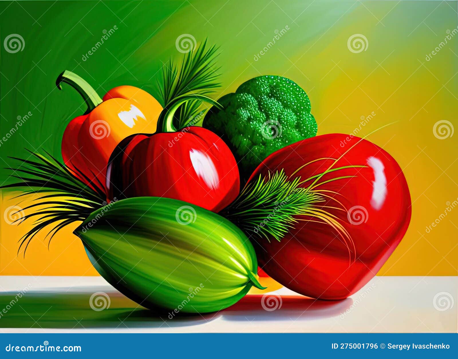 Abstract Vegetables Illustration. Stock Illustration - Illustration of ...