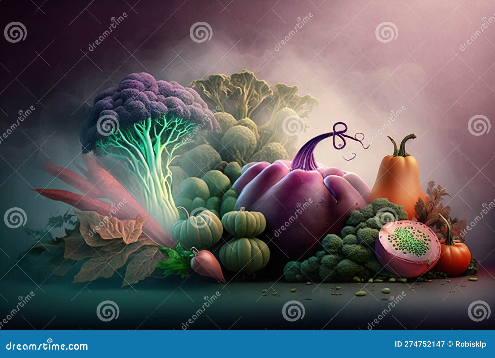 Abstract Vegetables or Veggies Mix Composition Stock Illustration ...