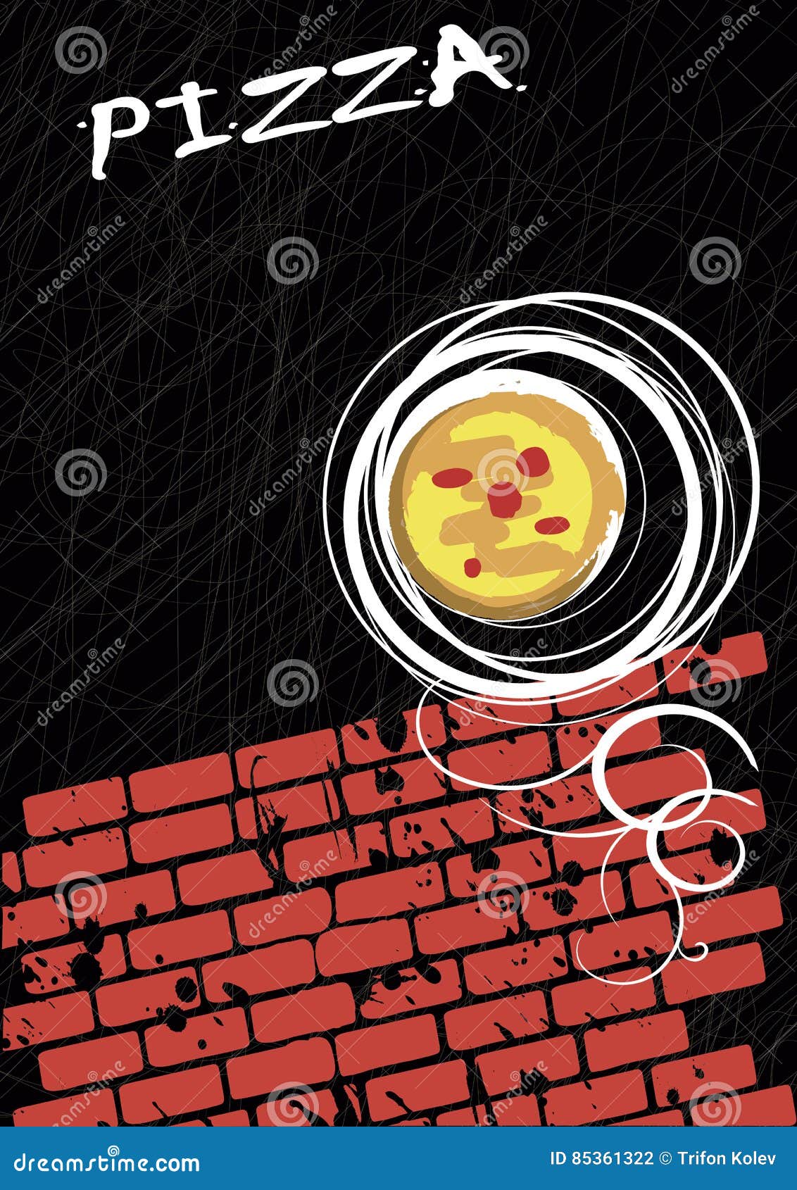 Abstract Vertical Banner for Pizzeria.Pizza Menu Stock Vector ...
