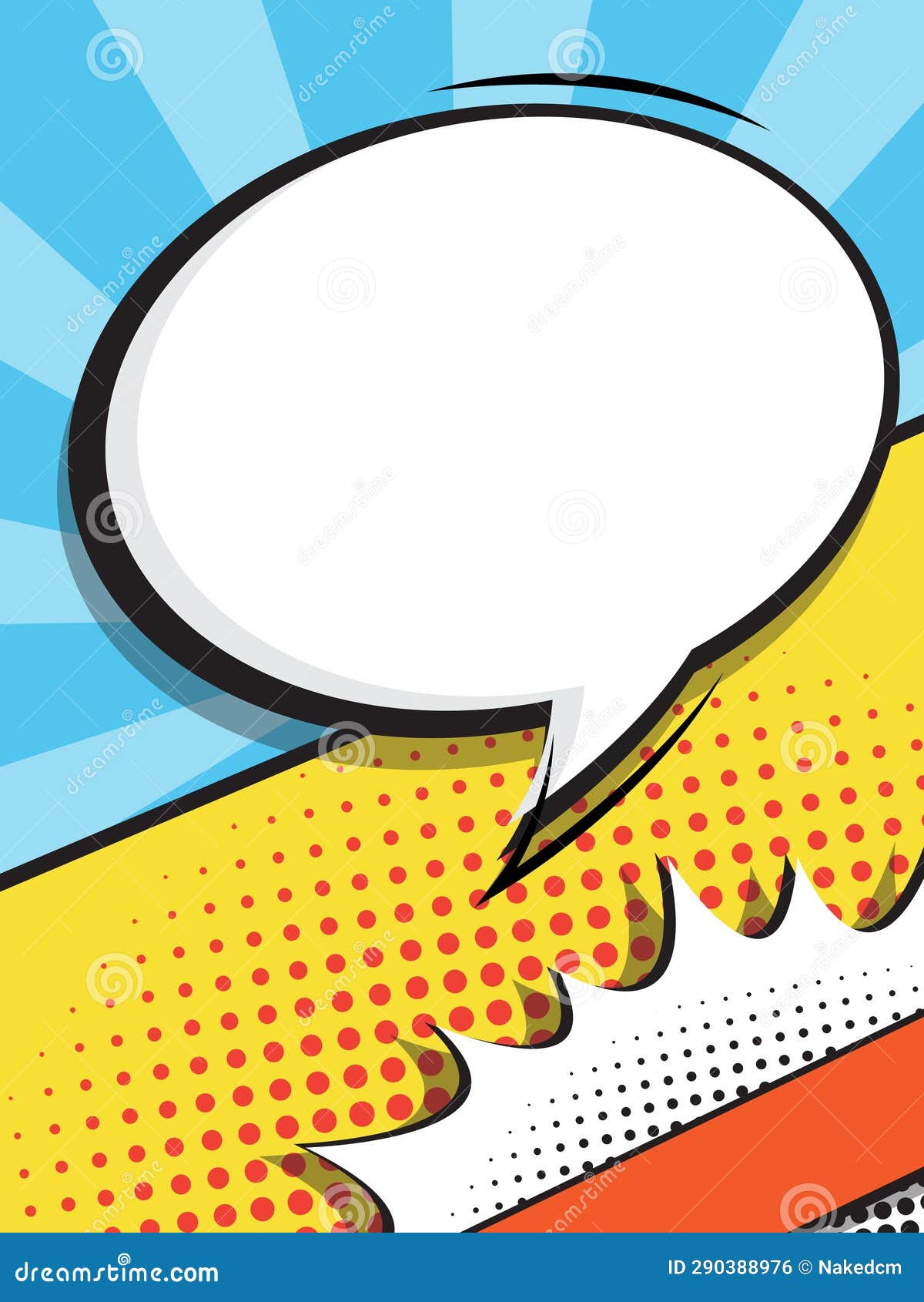 Abstract Vertical Comic Book, Pop Art Cartoon Cover with Blank Speech ...