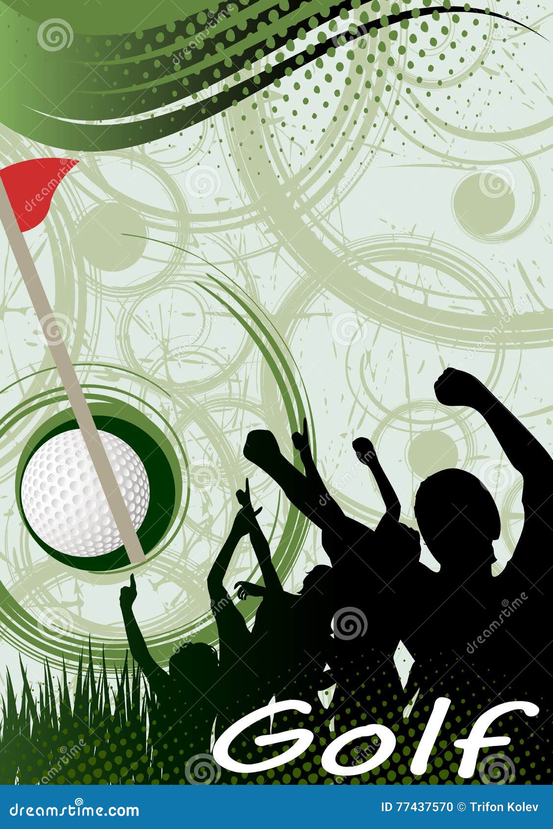Abstract Vertical Golf Poster.Green Golf Spiral Stock Vector ...