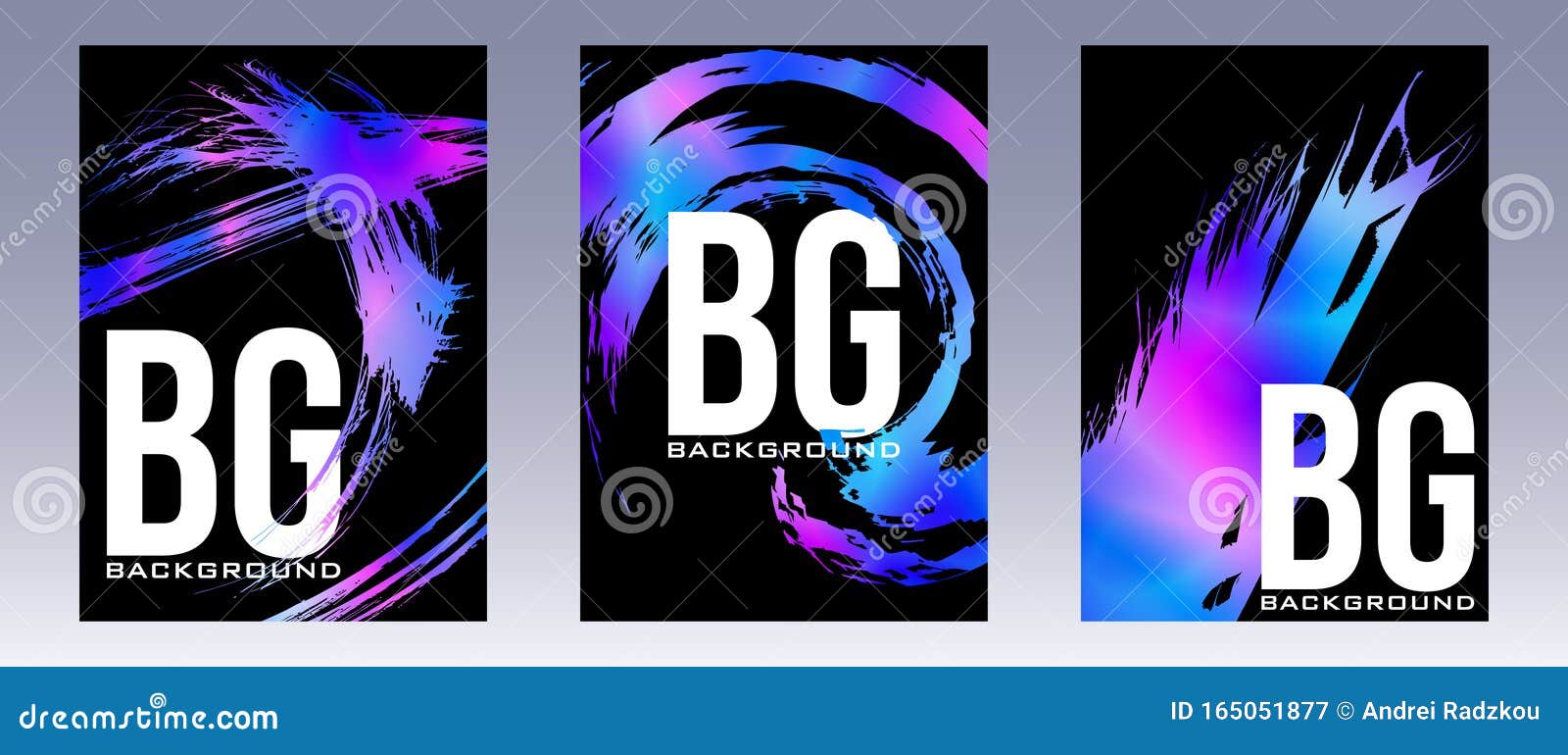 Abstract Vertical Posters with Versicolor Splashes. Vector Layouts ...