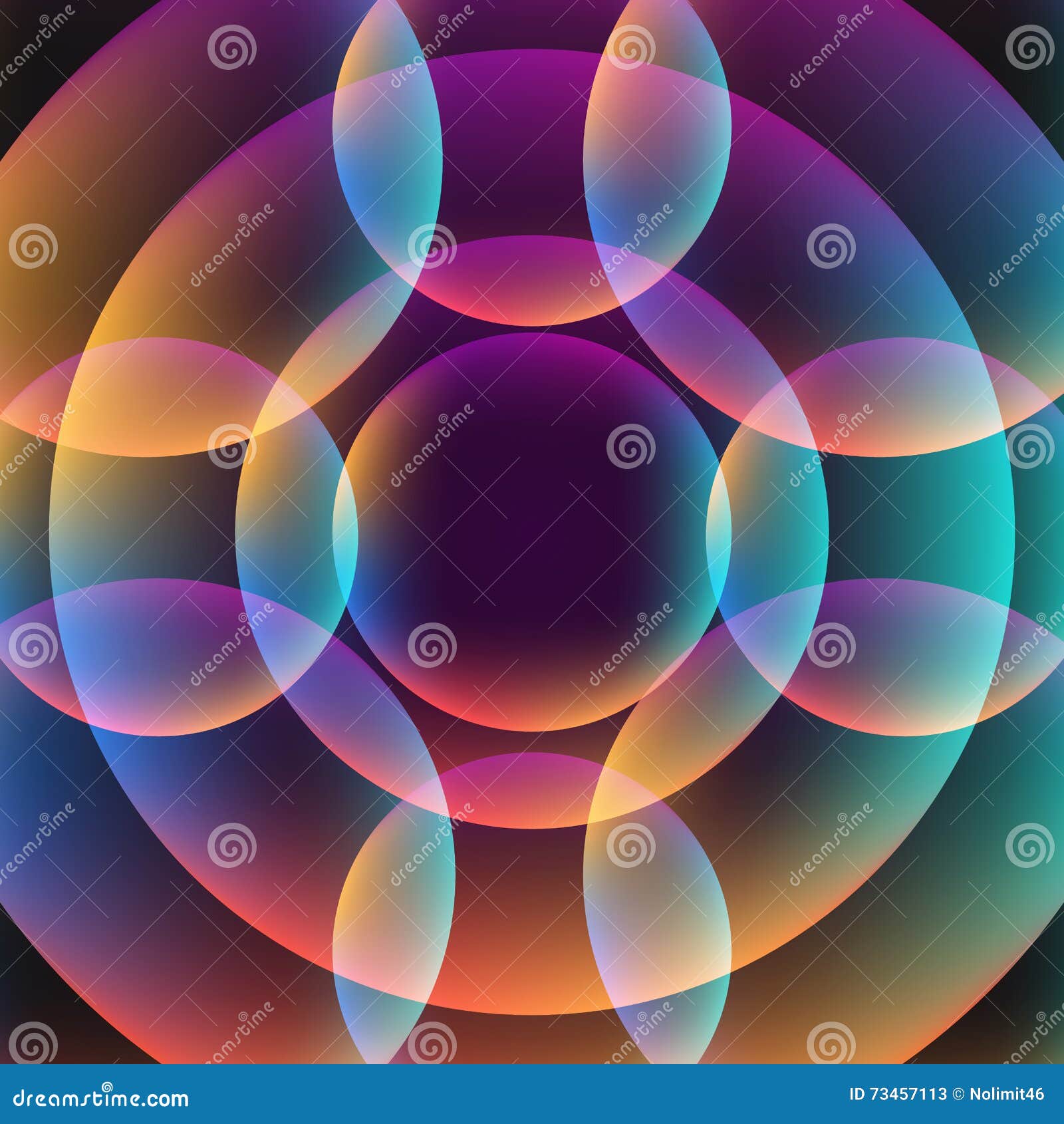 Abstract Vibrant Background with Circles Stock Illustration ...