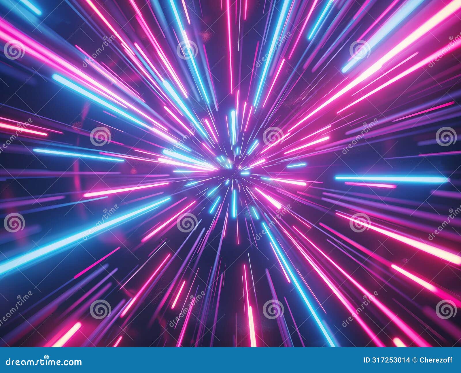 Hyperspace Jump in Neon Colors Stock Photo - Image of futuristic, glow ...