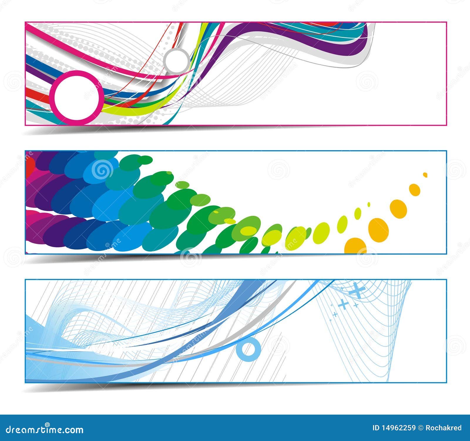 Abstract vibrant banners stock vector. Illustration of border - 14962259