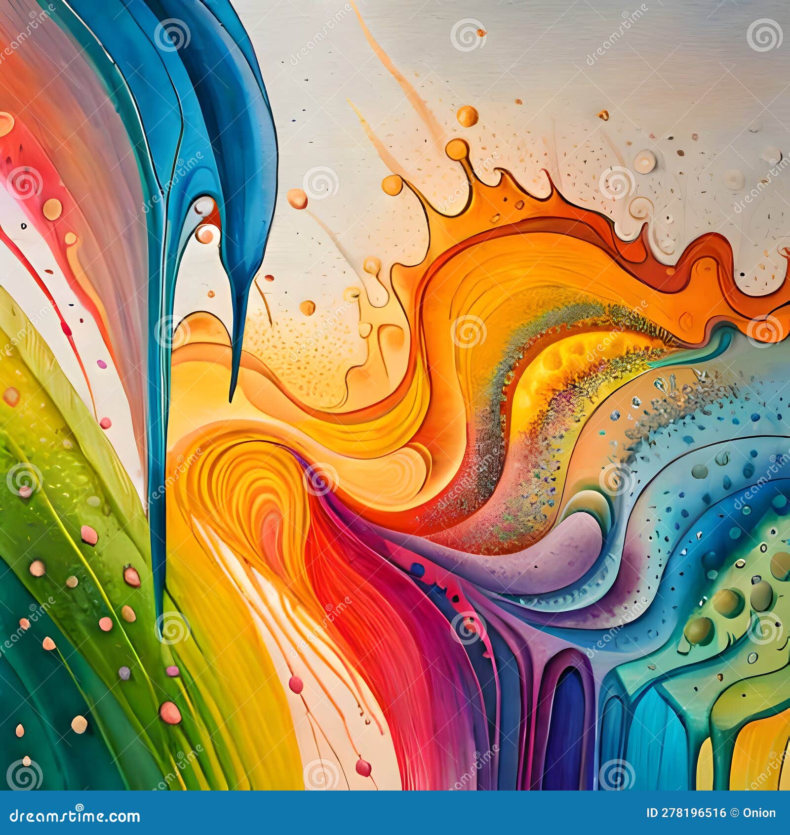 Abstract Vibrant Color Splashes - Ai Generated Image Stock Illustration ...