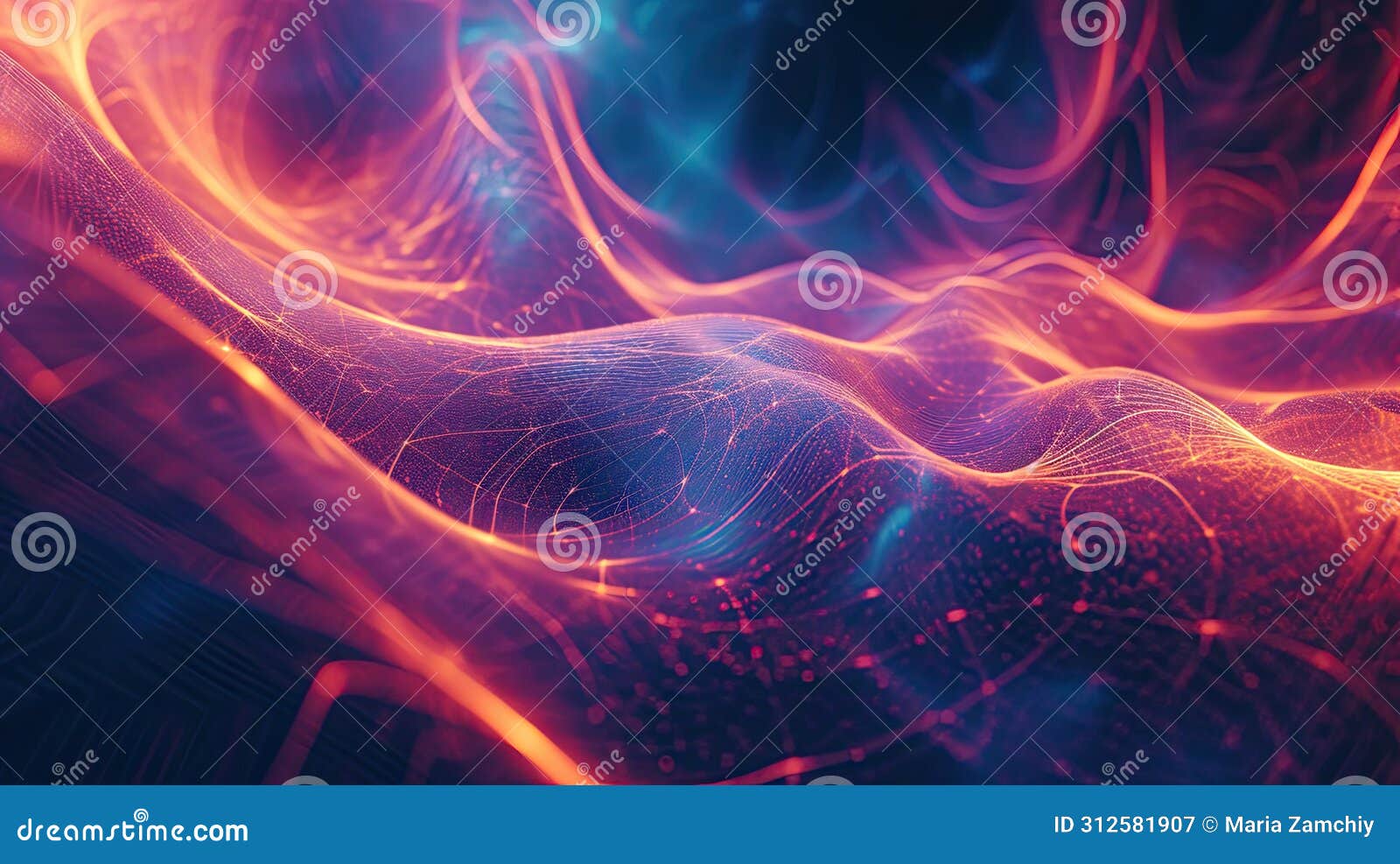 Abstract Vibrant Colors Neon Background, Glowing Lines and Waves ...