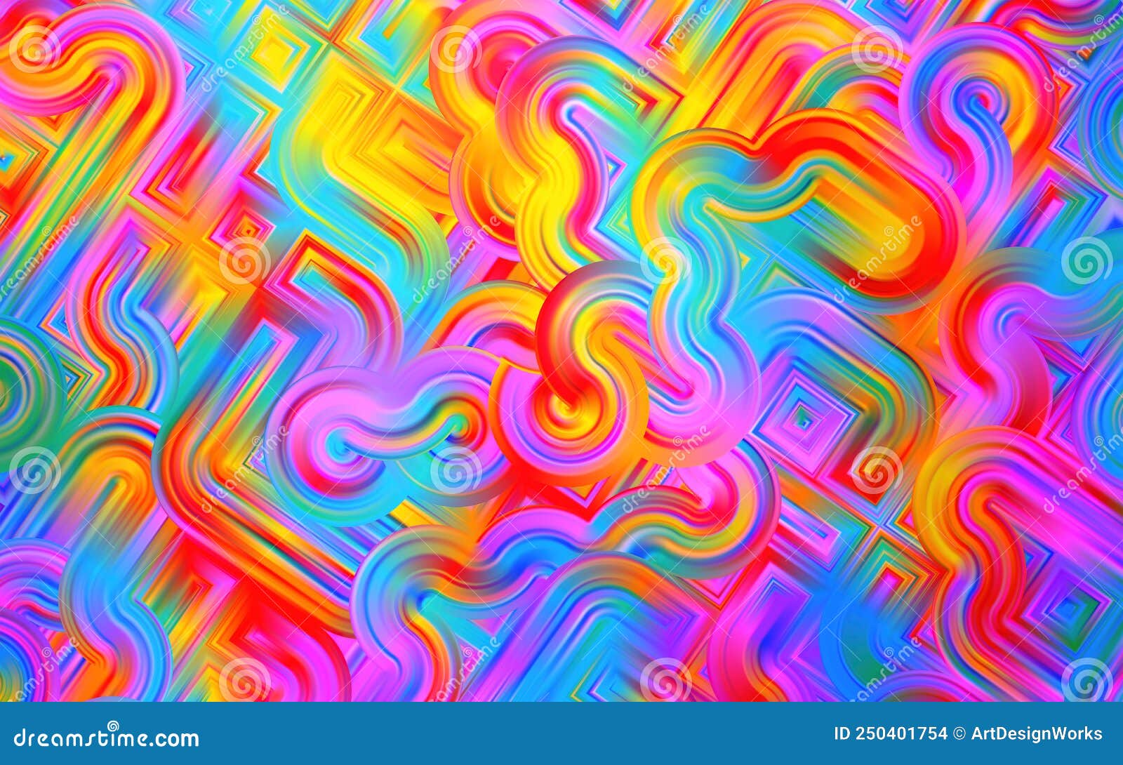 Abstract Vibrant Colors Pattern Background Design Stock Illustration ...
