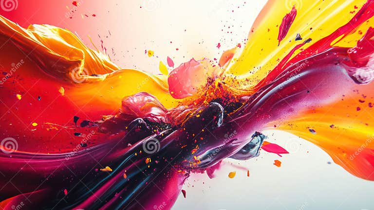 Abstract Vibrant Colors Swirling Together, Creating a Dynamic Visual ...