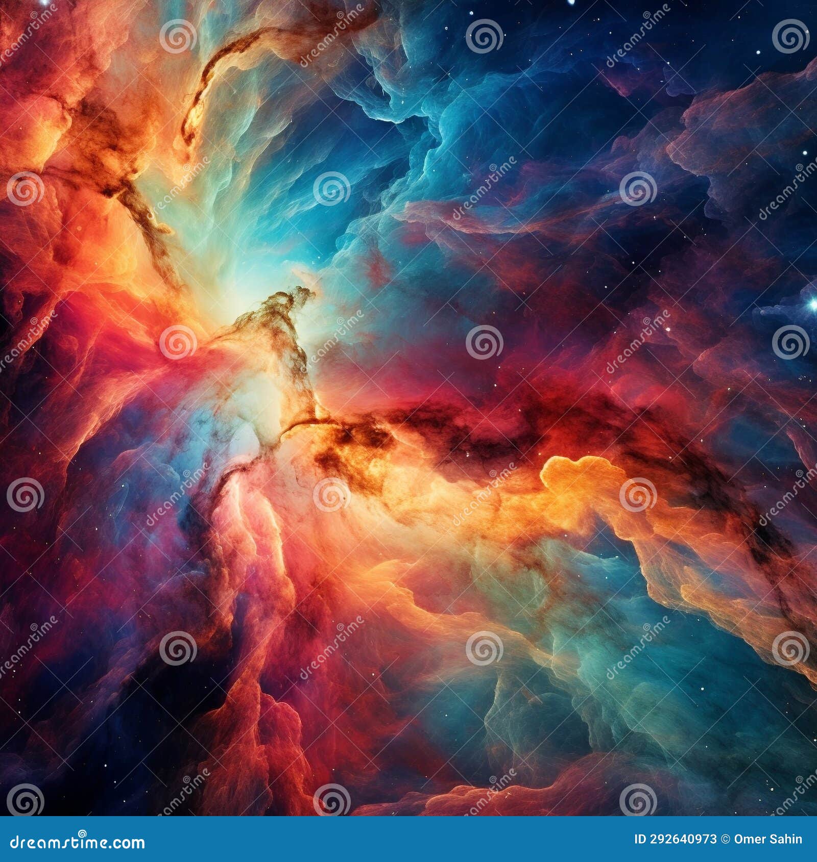 Abstract and Vibrant Cosmic Gas Clouds Stock Image - Image of fluid ...