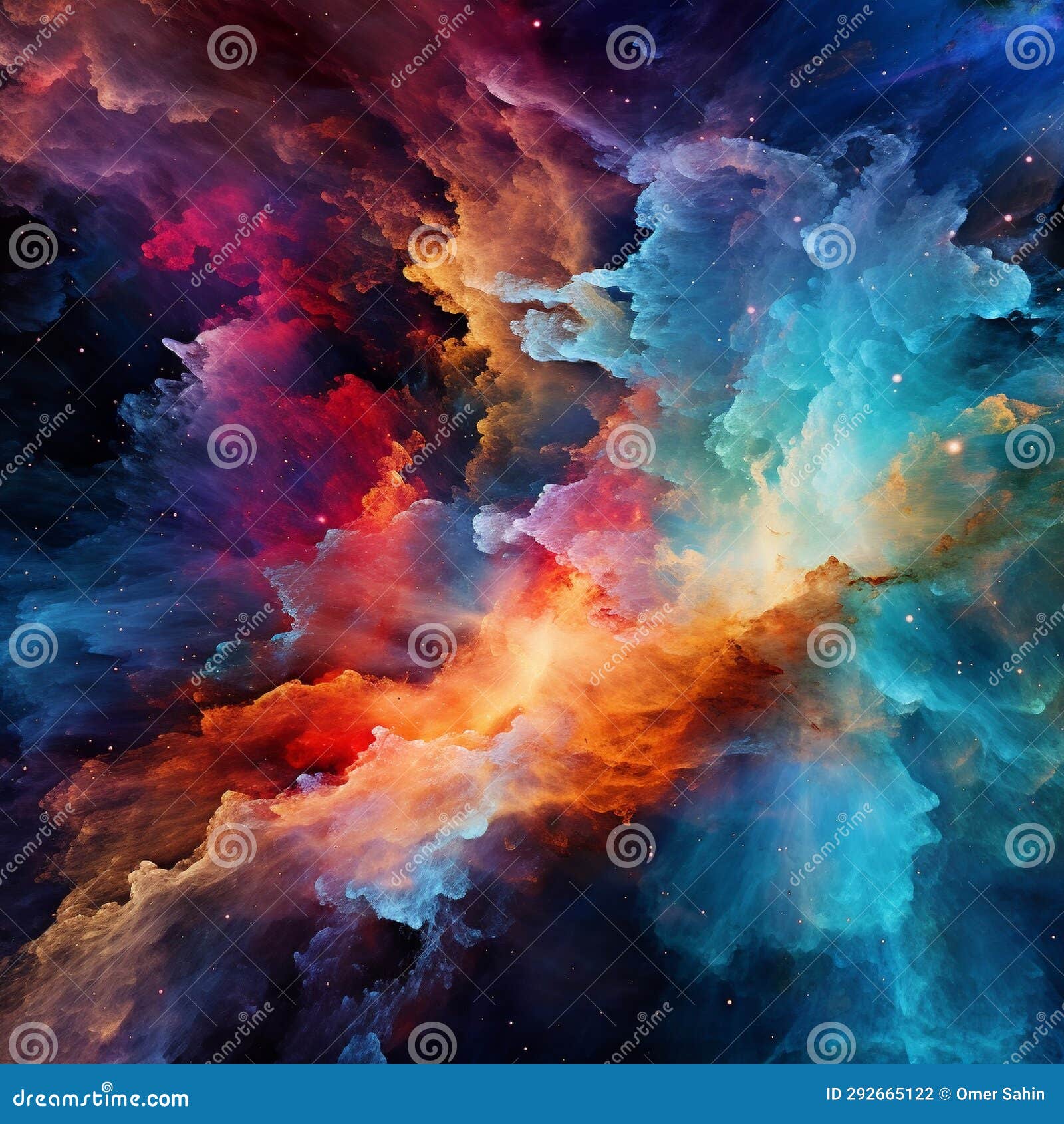 Abstract and Vibrant Cosmic Gas Clouds Stock Photo - Image of ...