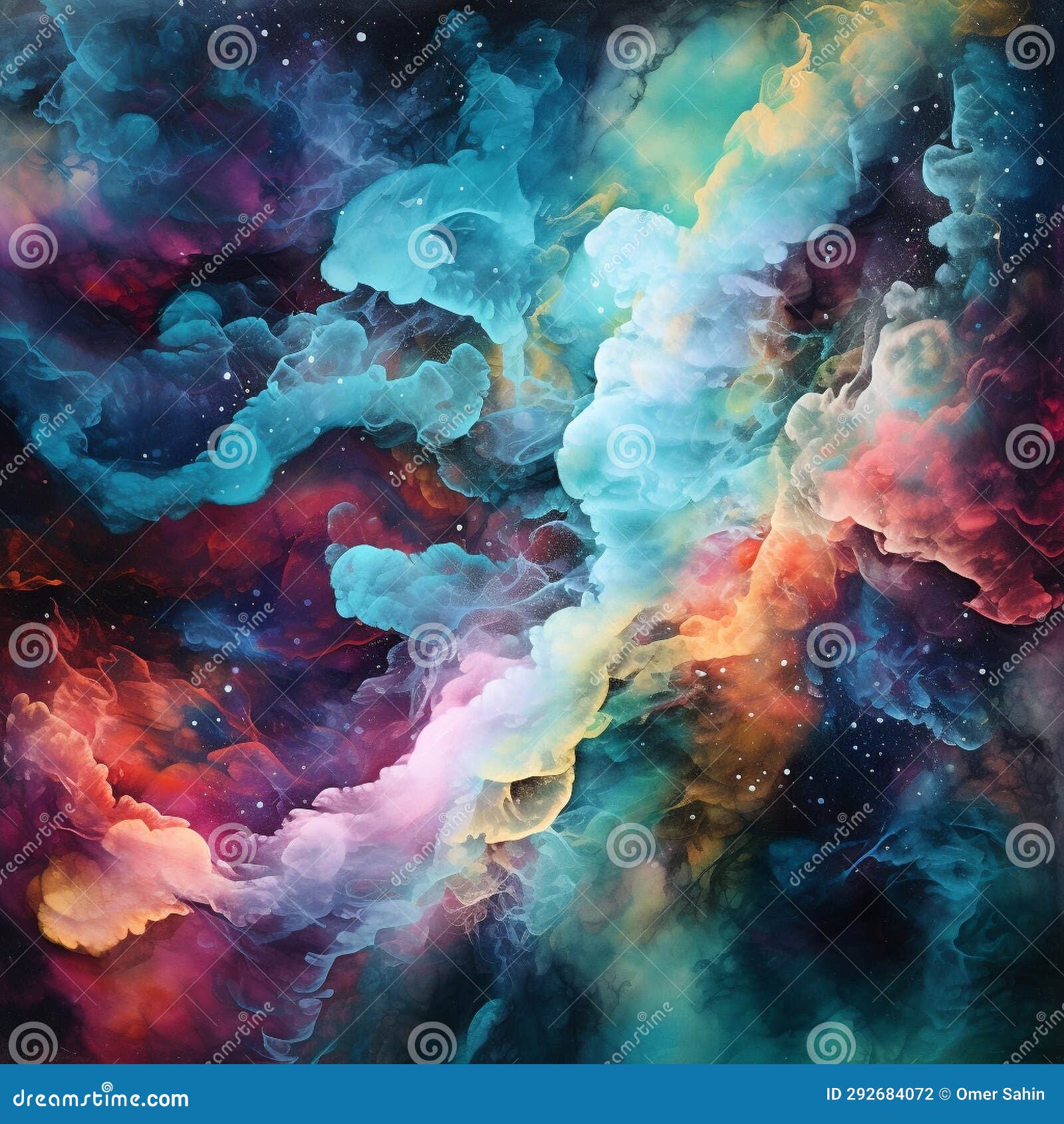 Abstract and Vibrant Cosmic Gas Clouds Stock Photo - Image of celestial ...