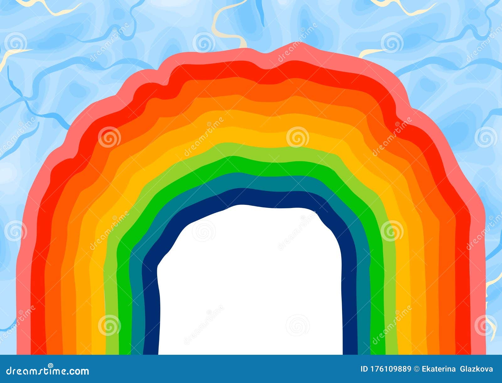 Abstract Vibrant Design of of Wavy Striped Rainbow Stock Vector ...