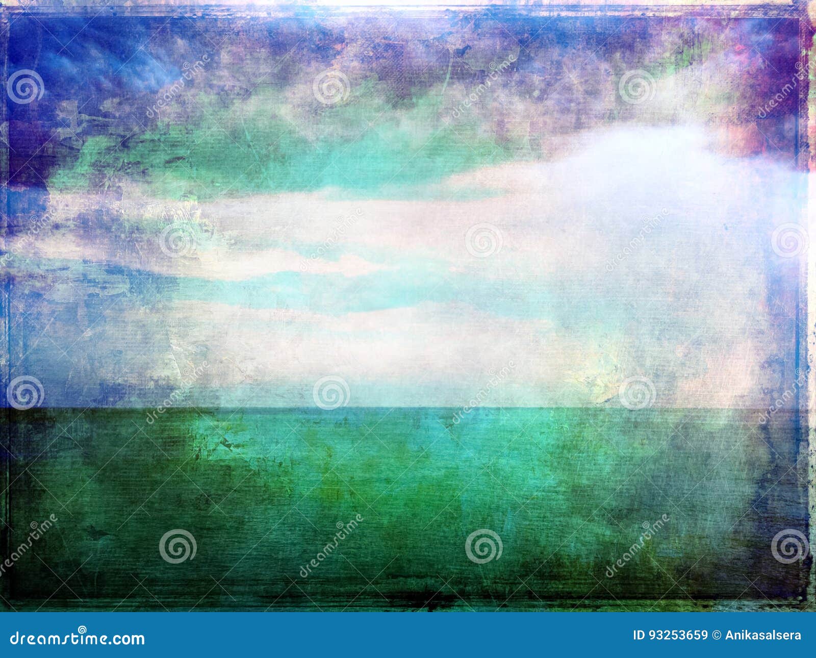 Abstract Vibrant Image of Sea and Sky Stock Image - Image of painting ...