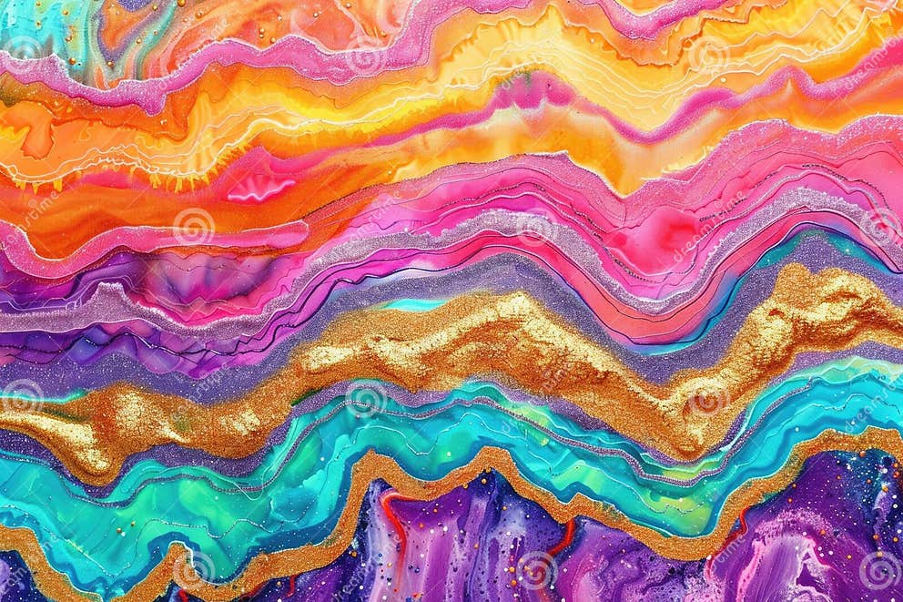 Abstract Vibrant Multicolor Paint Background. Abstract Colorful Painted ...