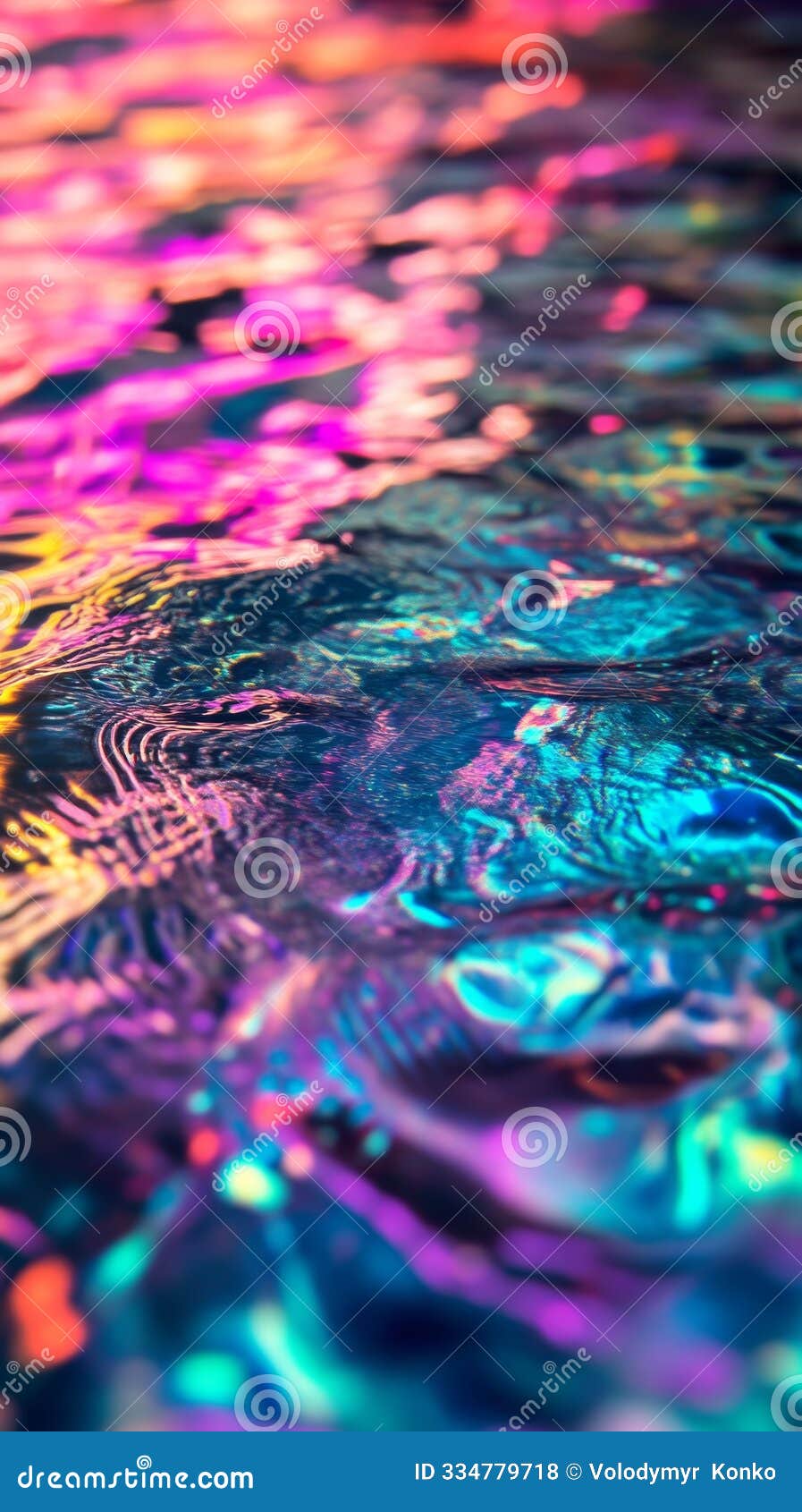 Abstract Vibrant Neon Ripples on Water Surface Stock Photo - Image of ...
