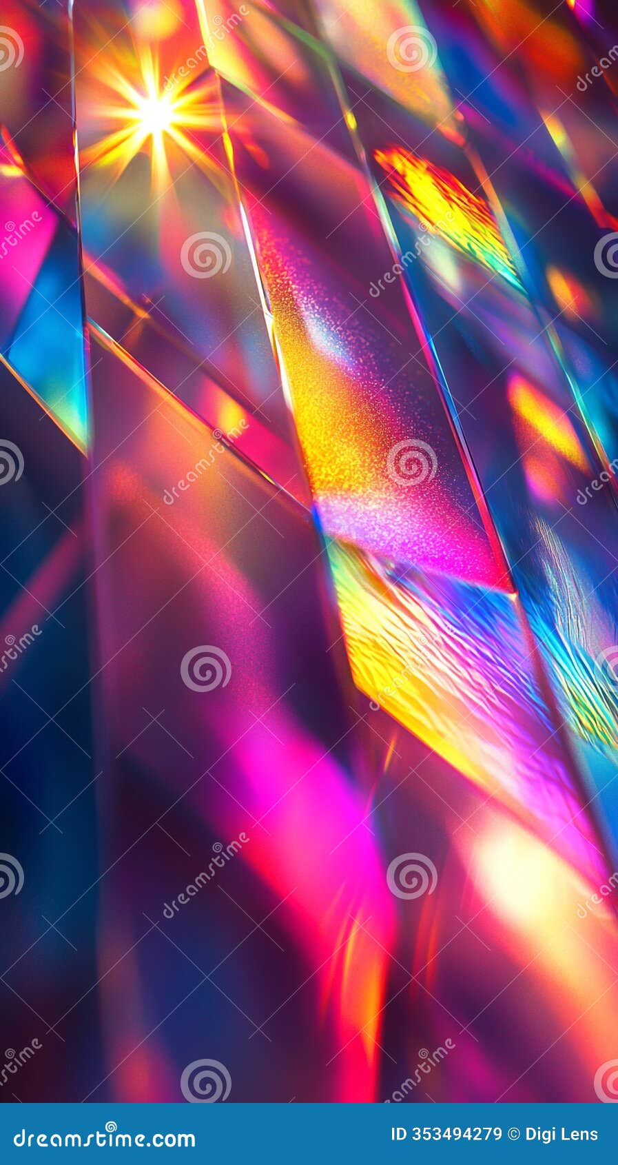 Abstract Vibrant Prismatic Light Refraction Background Texture Stock ...