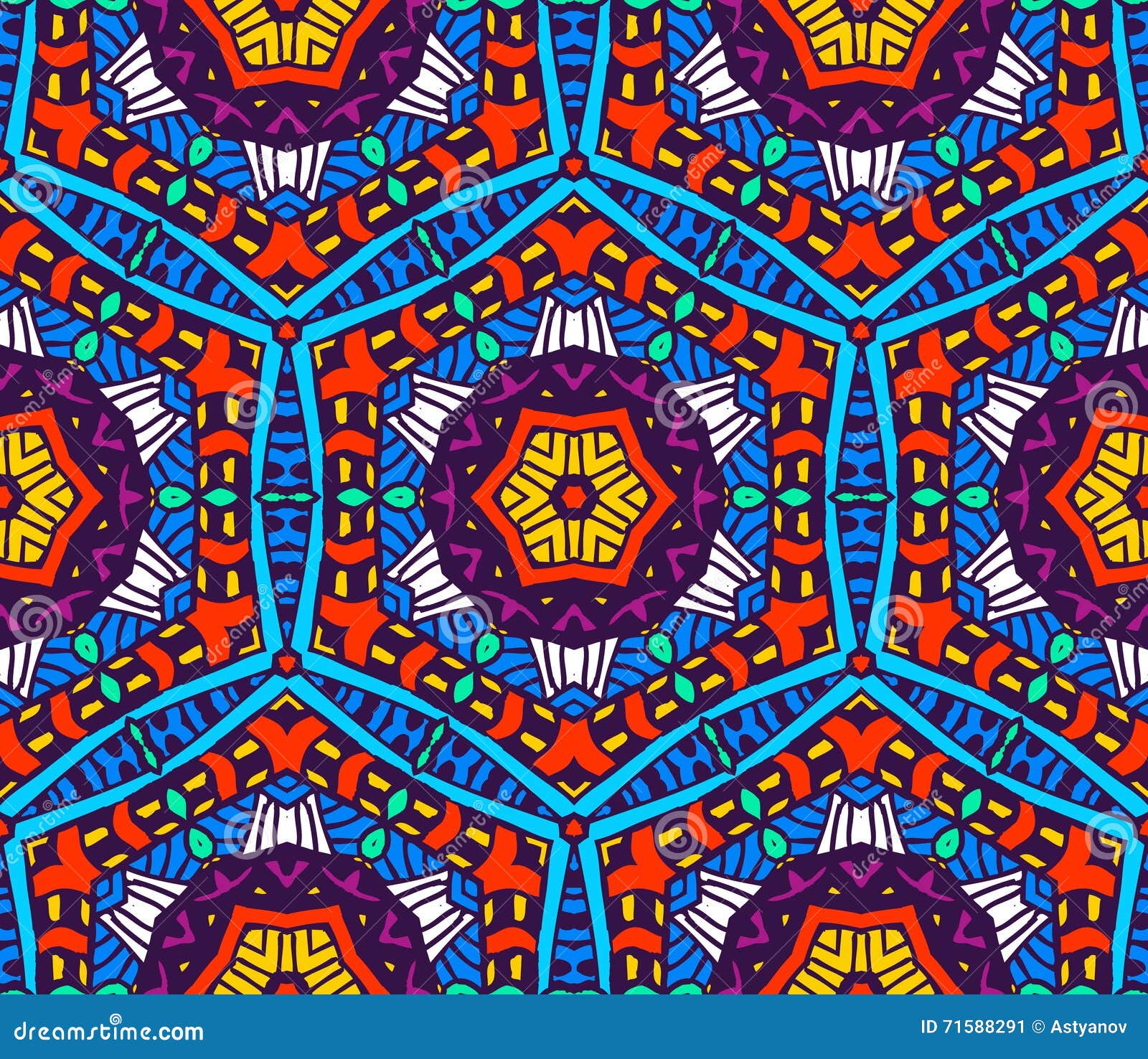 Abstract Vibrant Seamless Pattern Stock Vector - Illustration of motif ...