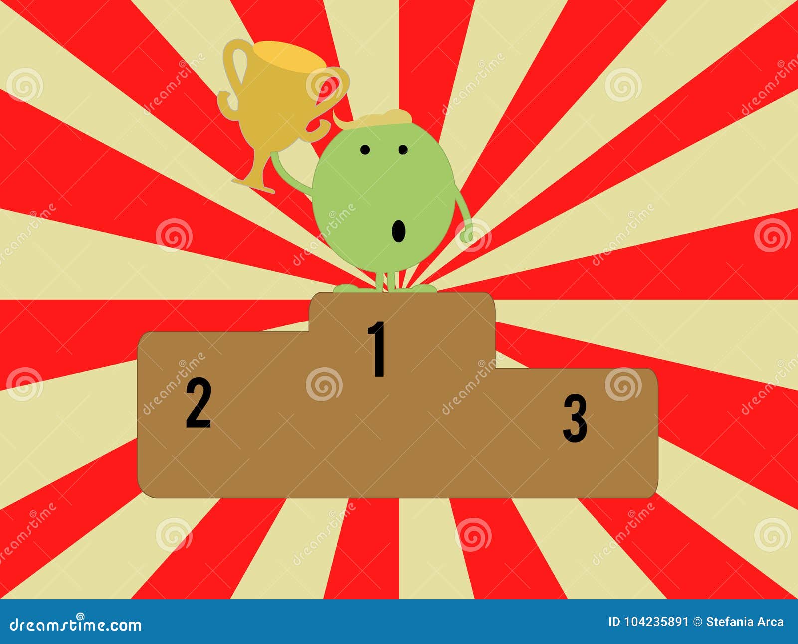 Abstract Victory Concept. the Champion on Number One Step on the Stock ...