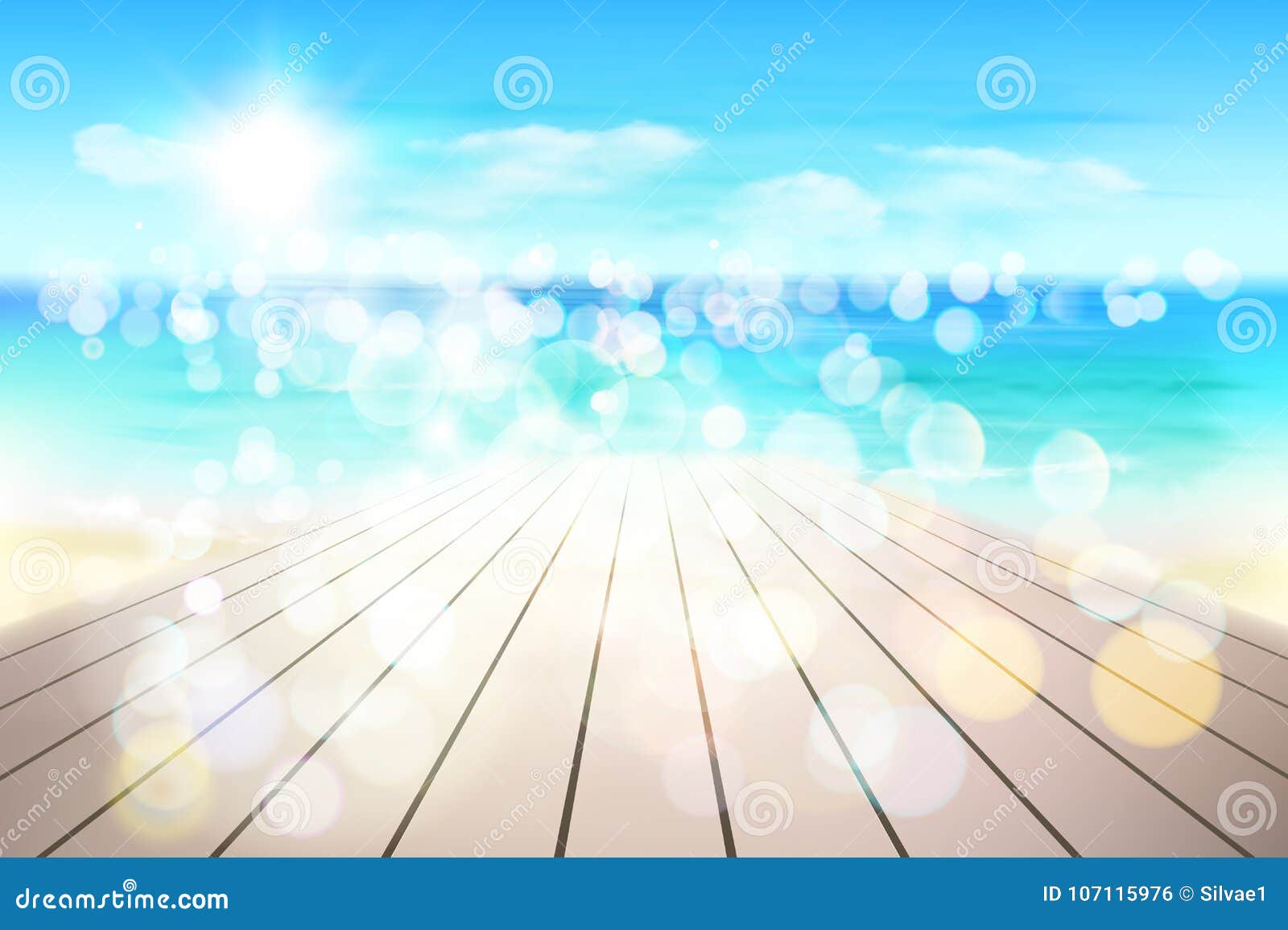 Abstract View on the Beach. Vector Illustration. Stock Vector ...