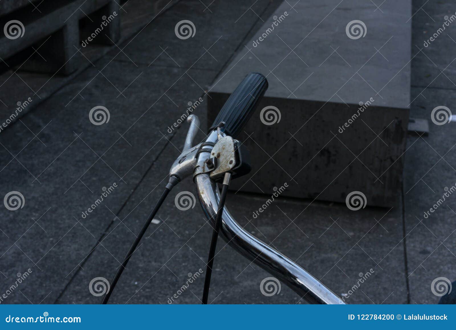 Abstract View of Bicycle Handle in the Evening Stock Photo - Image of ...