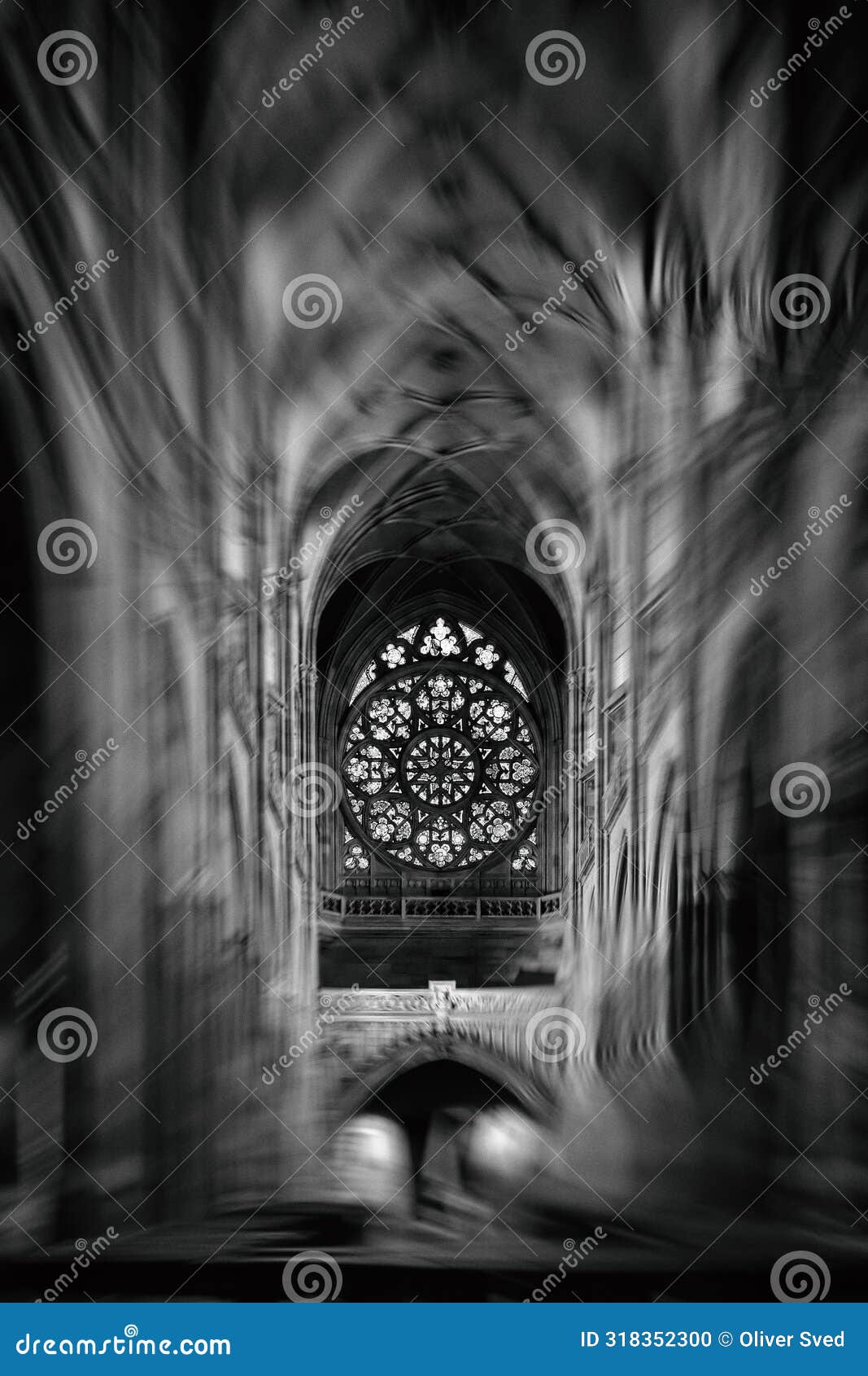 Abstract View of Gothic Cathedral Ceiling and Windows Stock Photo ...